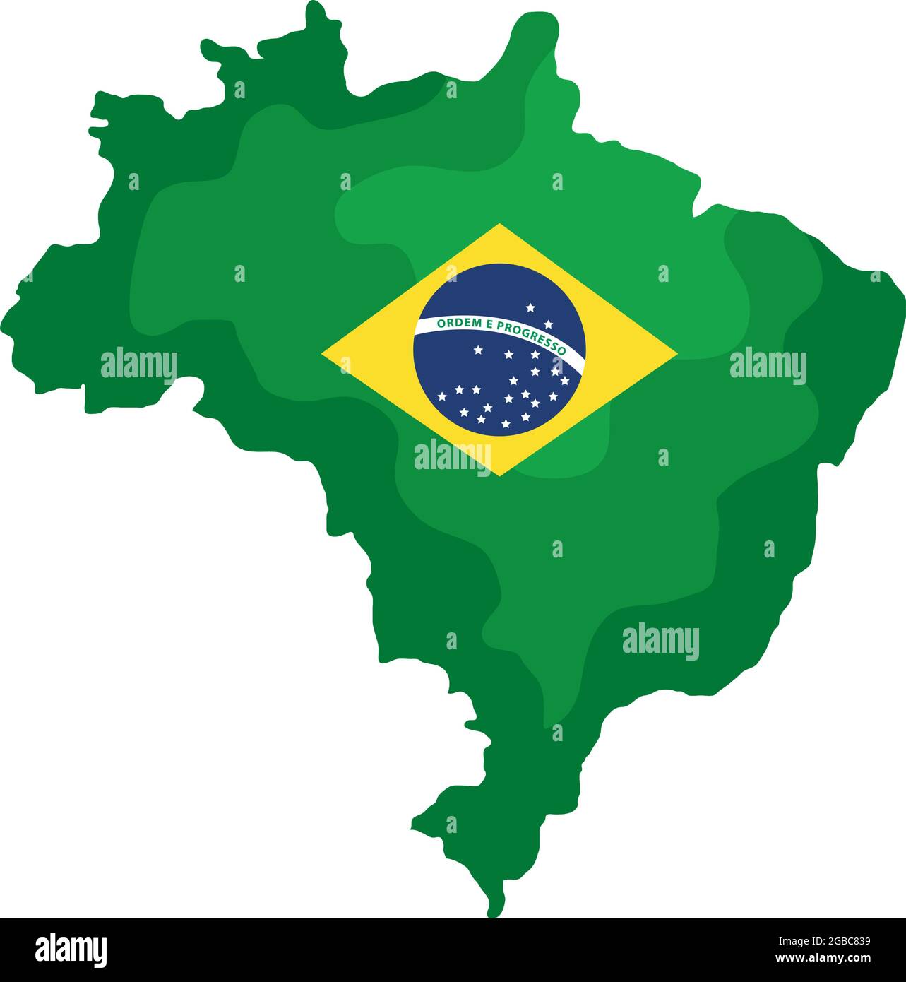 brazil map with flag Stock Vector Image & Art - Alamy
