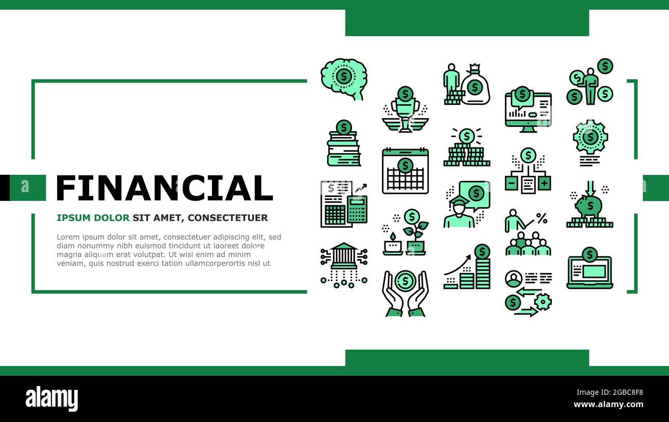 Financial Education Landing Header Vector Stock Vector Image & Art - Alamy