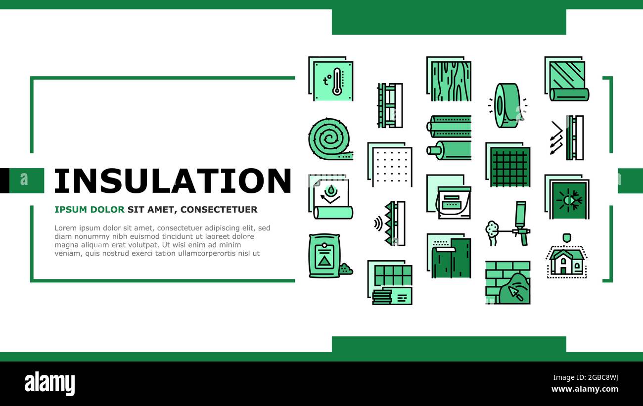 Insulation Building Landing Header Vector Stock Vector Image & Art - Alamy