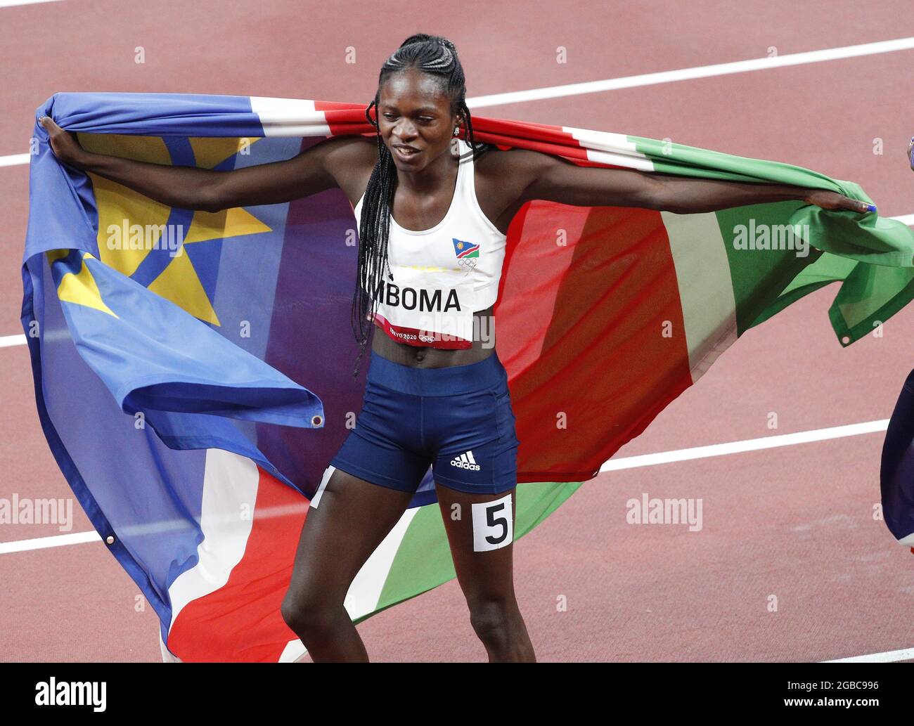Tokyo, Japan. 03rd Aug, 2021. Christine Mboma of Namibia celebrates ...