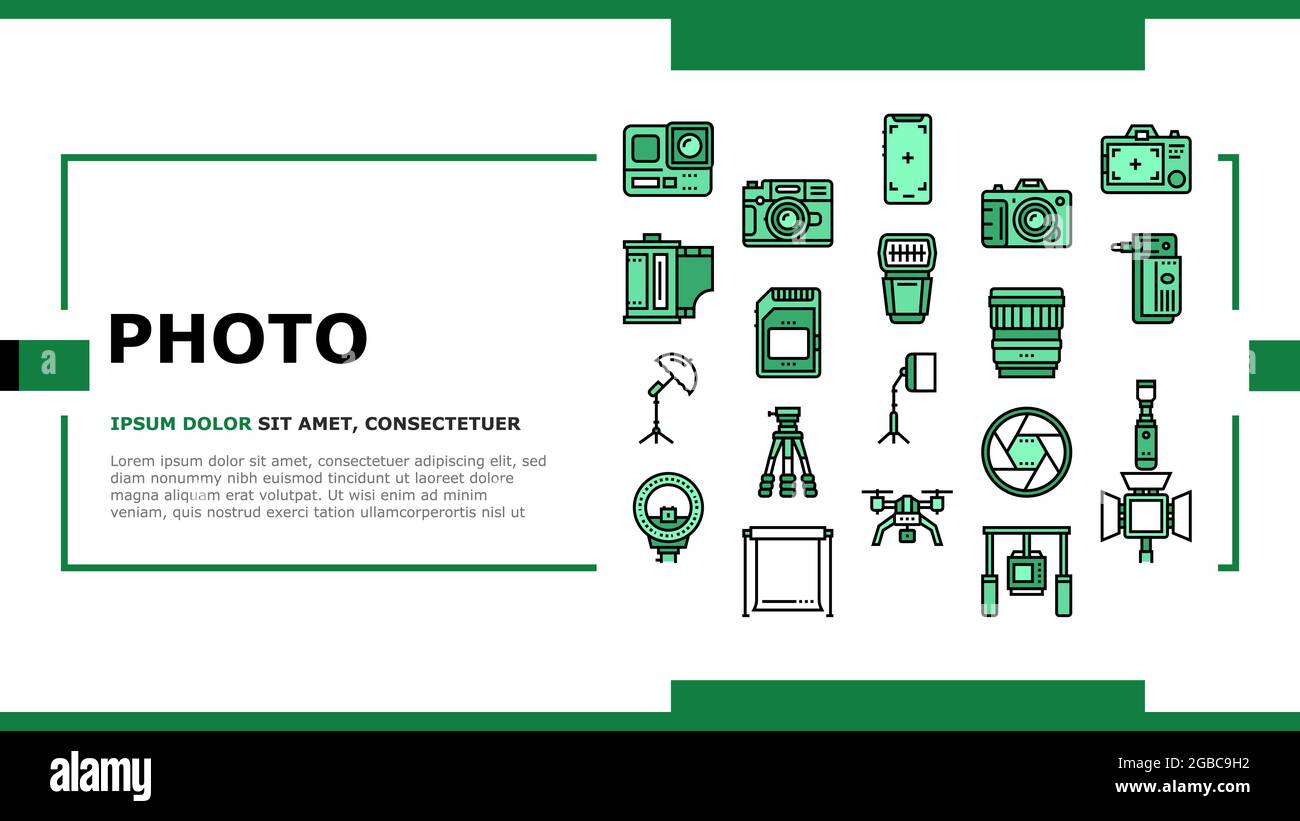 Photography Device Landing Header Vector Stock Vector Image & Art - Alamy