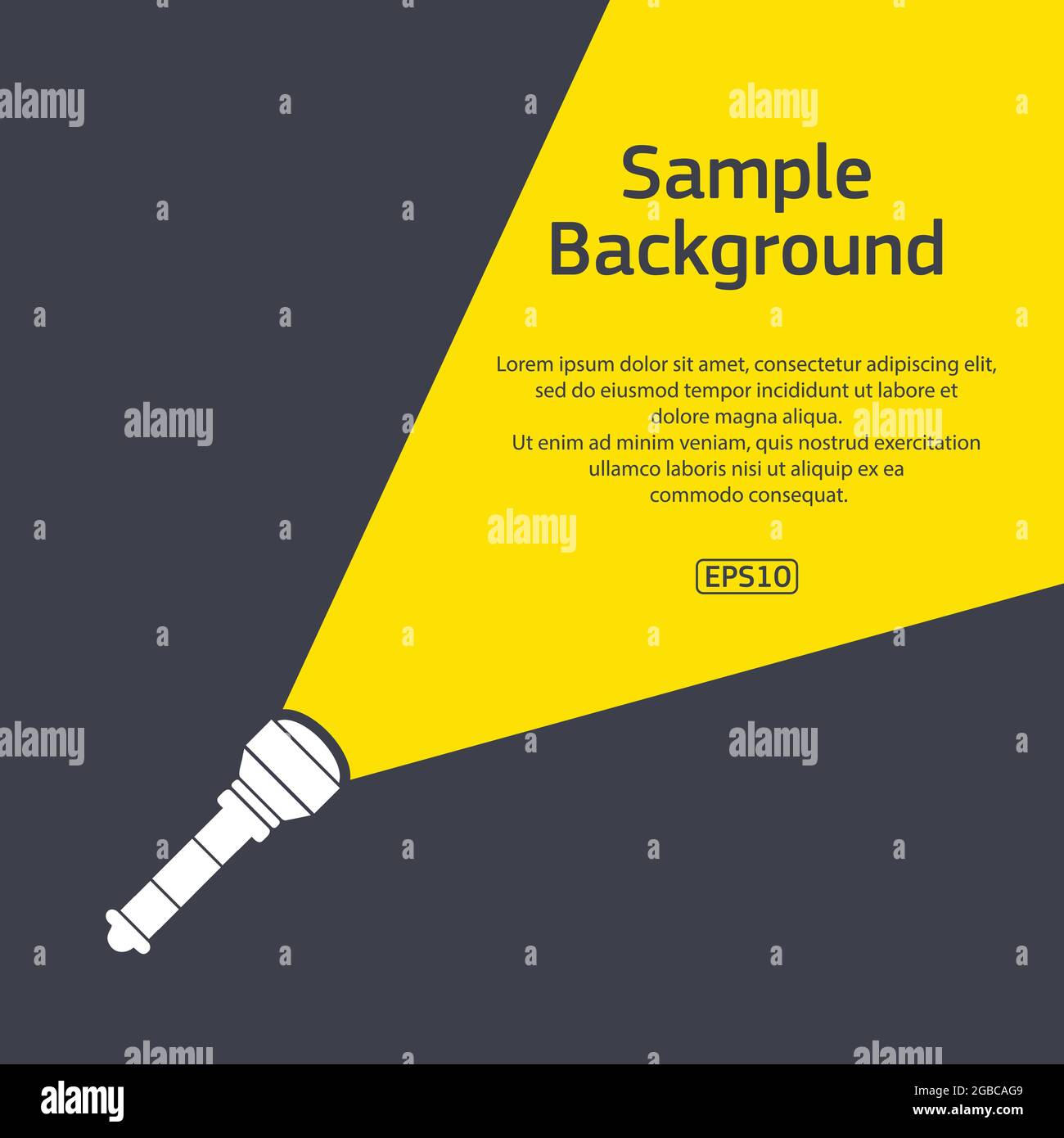 Hand flashlight with sample text Stock Vector Image & Art - Alamy