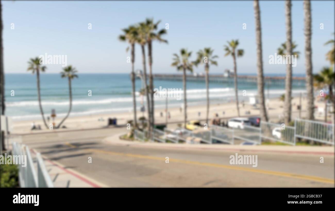 Road to pacific ocean beach, Oceanside California USA. Tropical ...