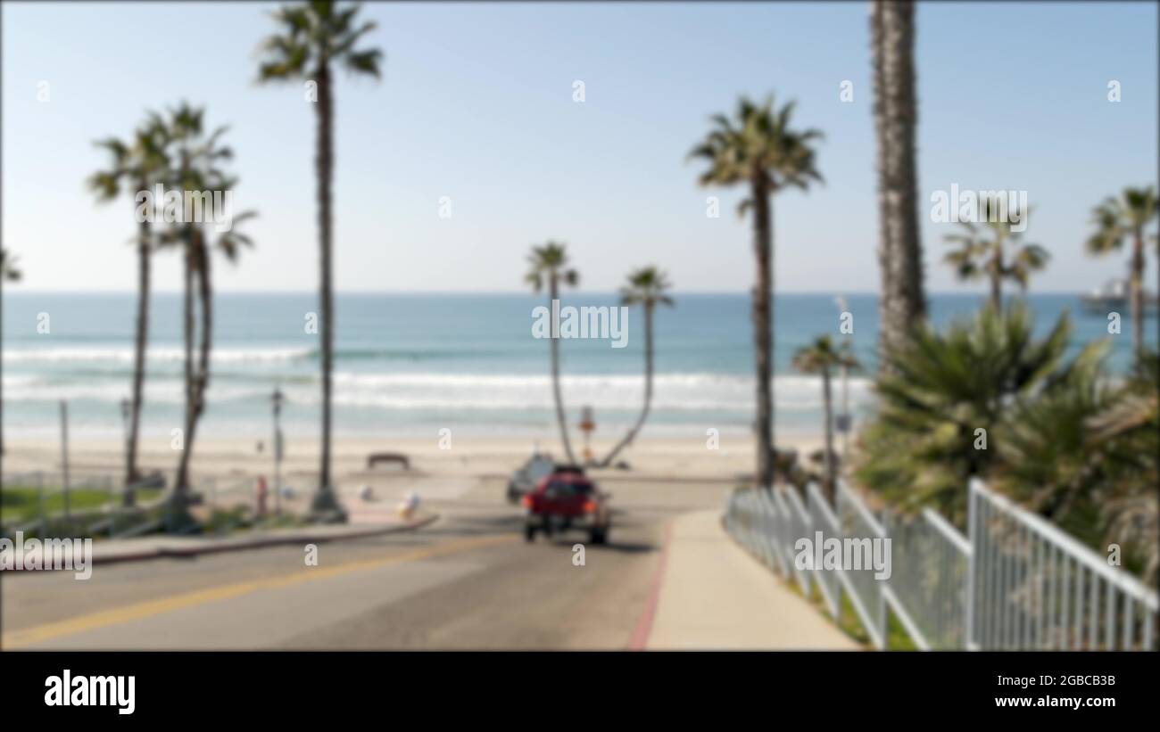 Road to pacific ocean beach, Oceanside California USA. Tropical ...