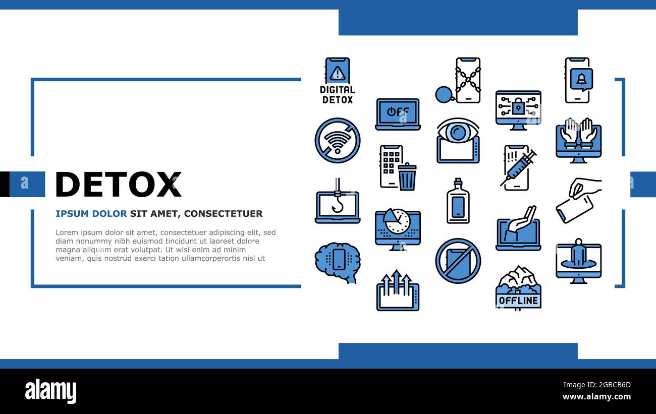 Digital Device Detox Landing Header Vector Stock Vector Image & Art - Alamy
