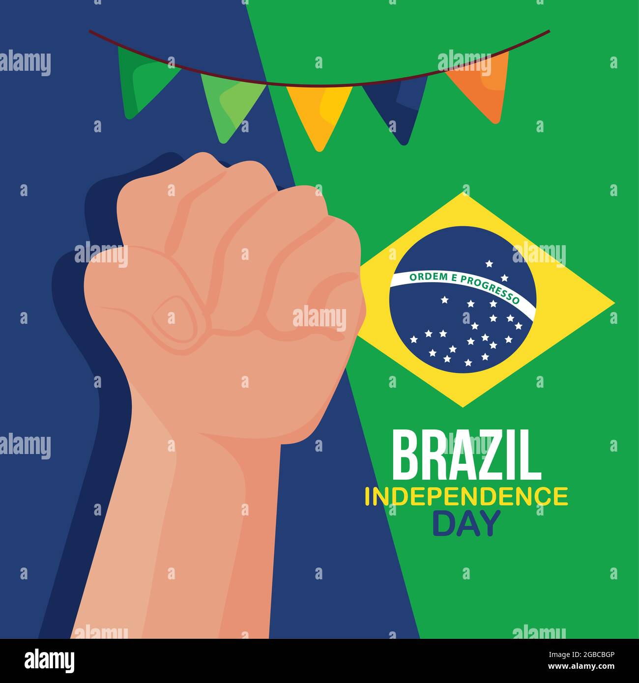 Brazil independence day celebration lettering hi-res stock photography ...