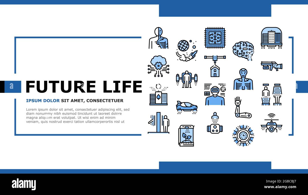 Future Life Devices Landing Header Vector Stock Vector Image & Art - Alamy