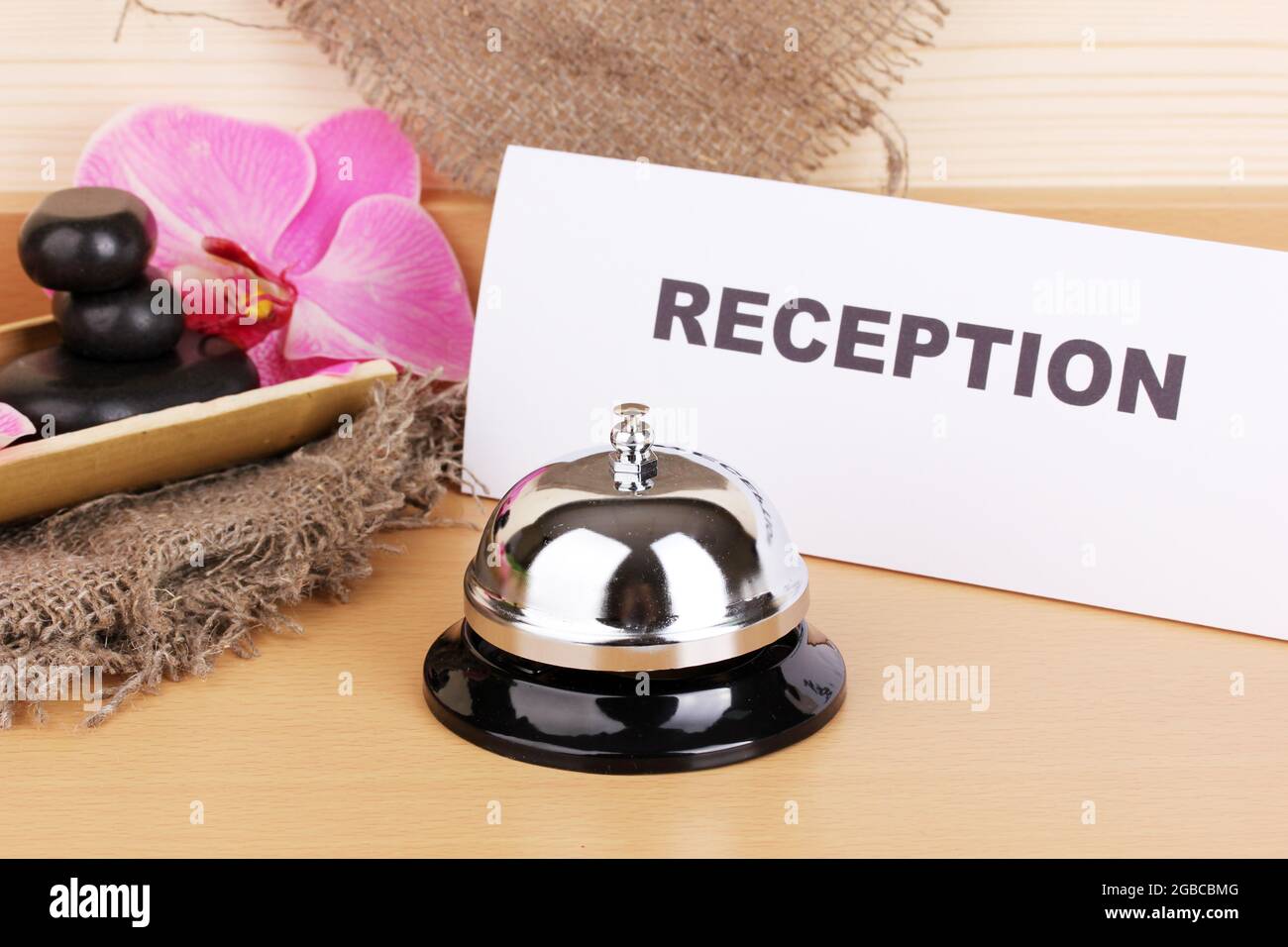 Hotel reception isolated on white Stock Photo - Alamy