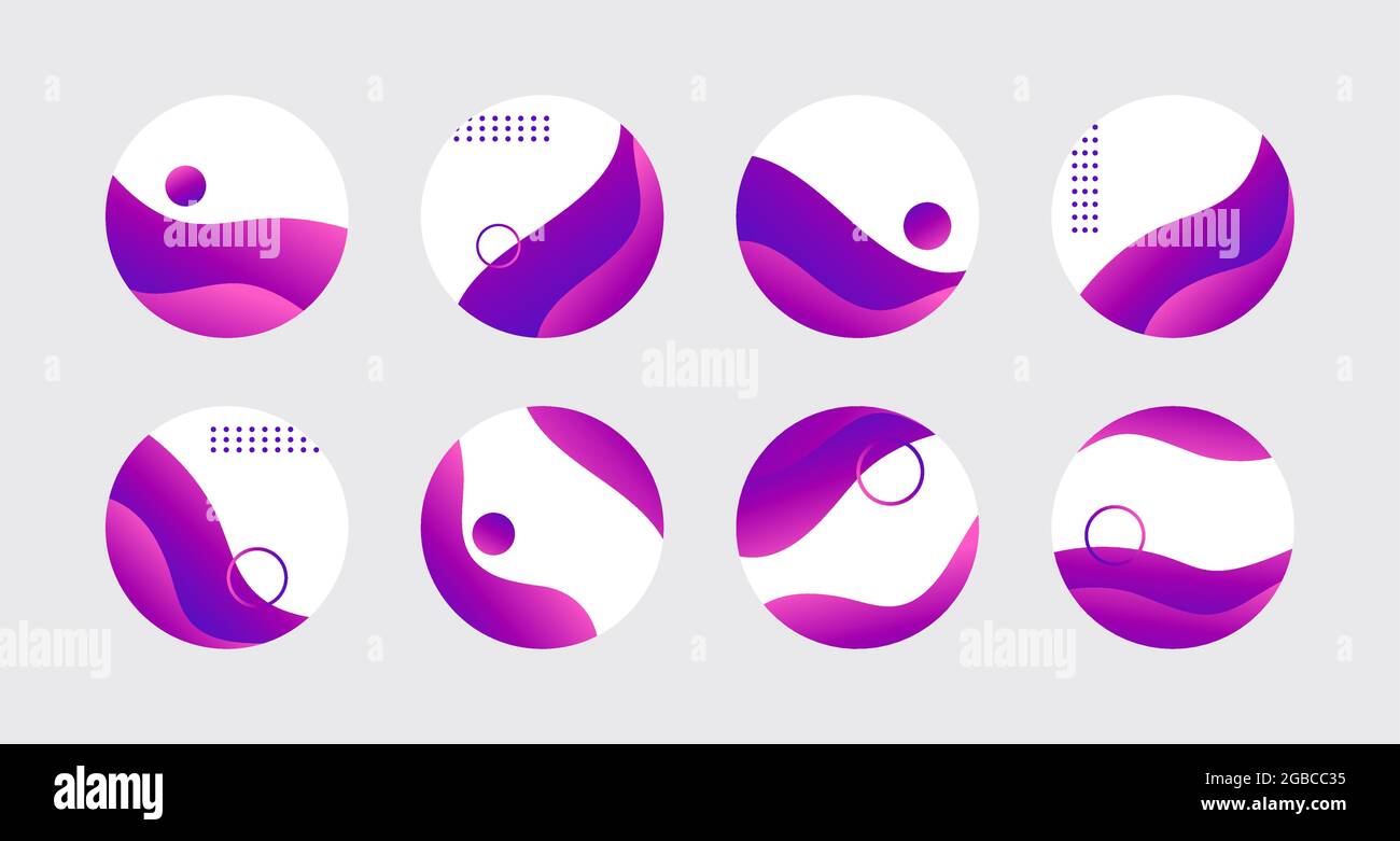 Purple liquid highlight story cover icons for social media. Vector ...