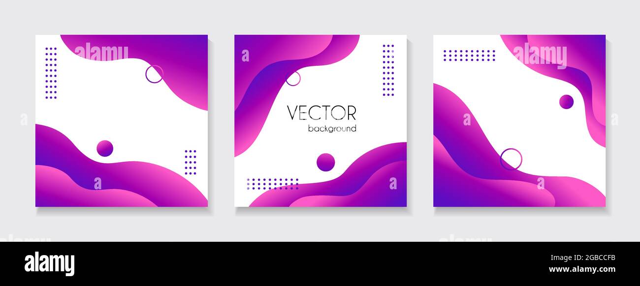 Liquid abstract purple backgrounds for instagram posts. Vector set of ...