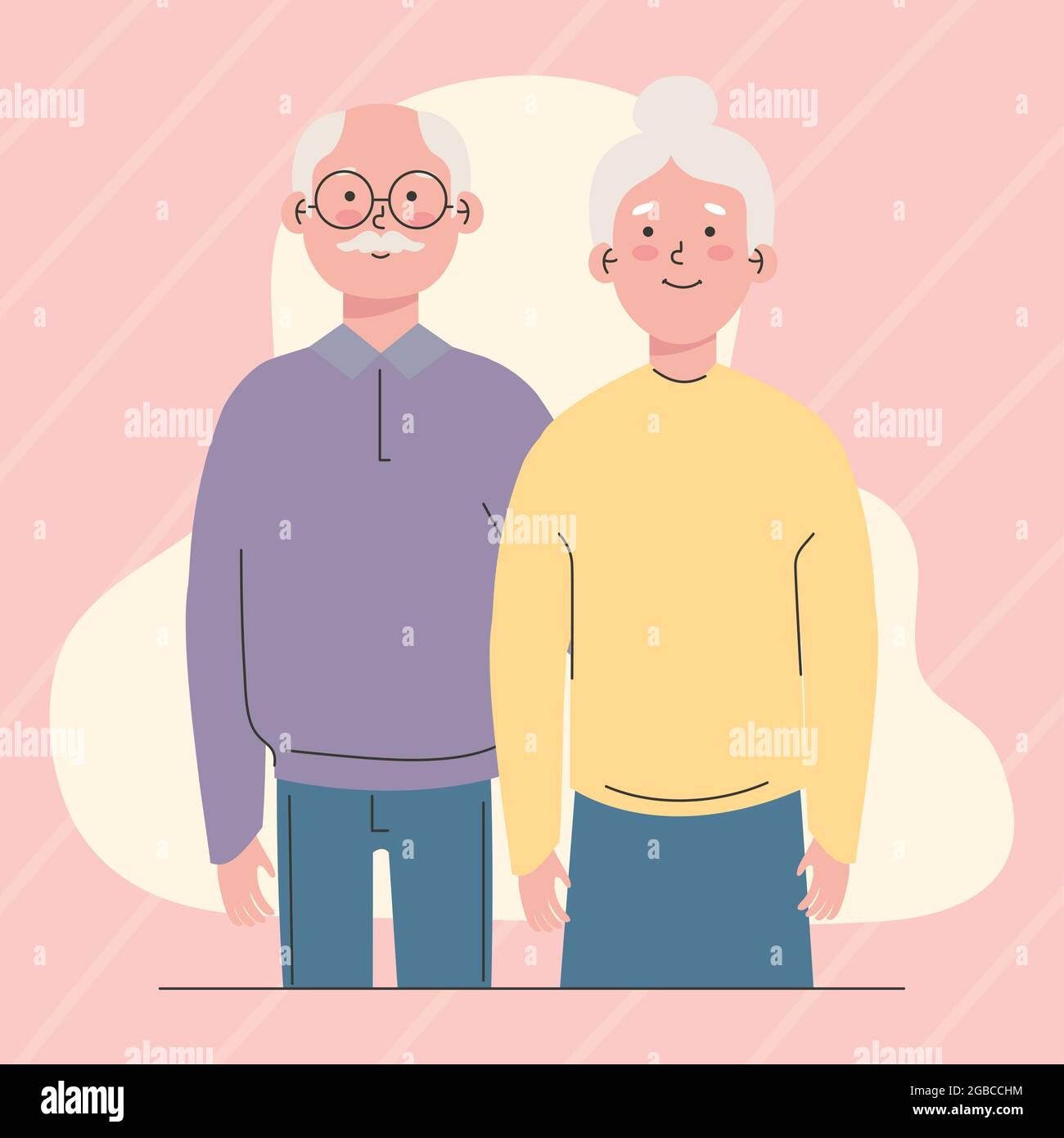 Cute Old Couple Stock Vector Image And Art Alamy