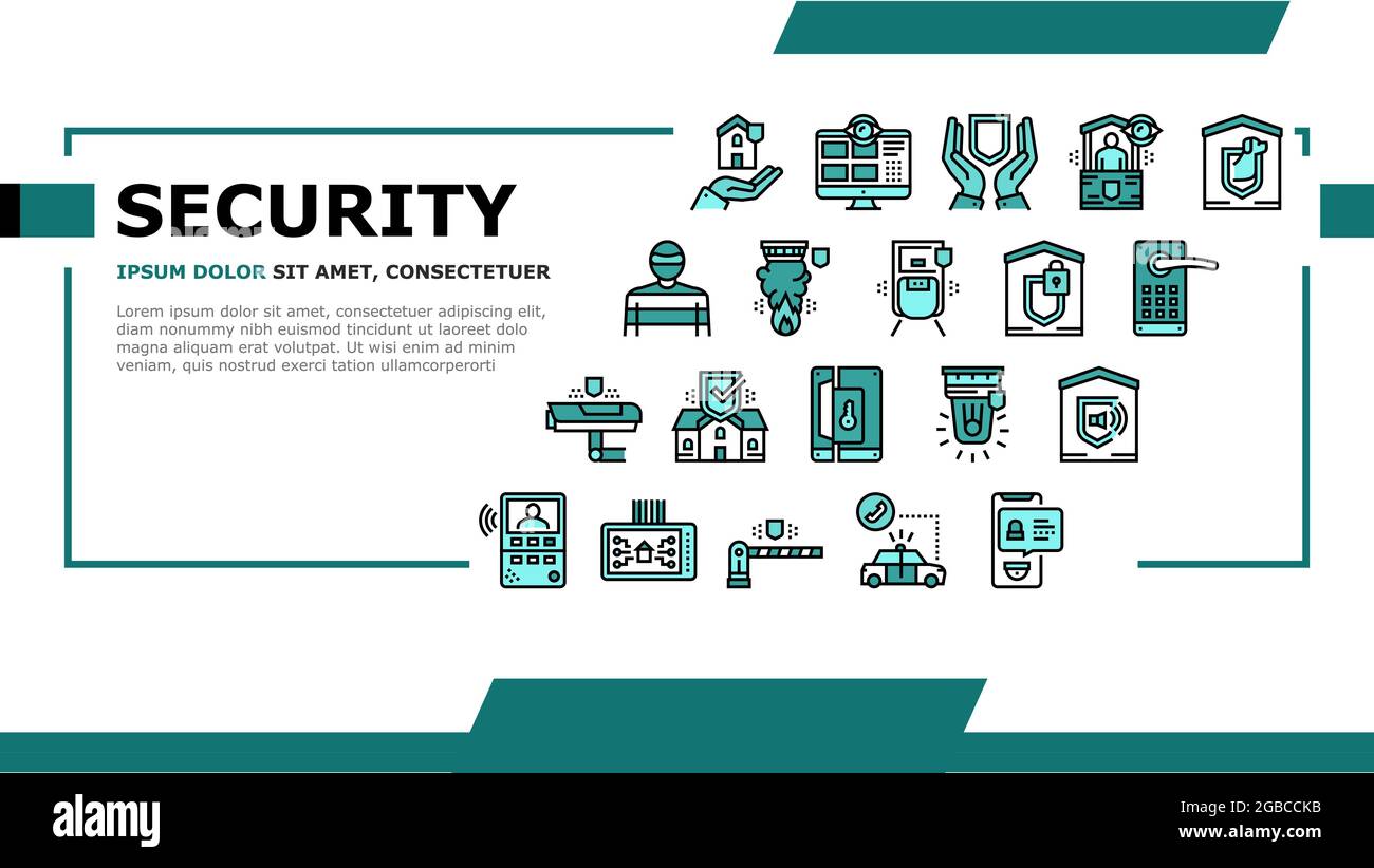Home Security Device Landing Header Vector Stock Vector Image & Art - Alamy
