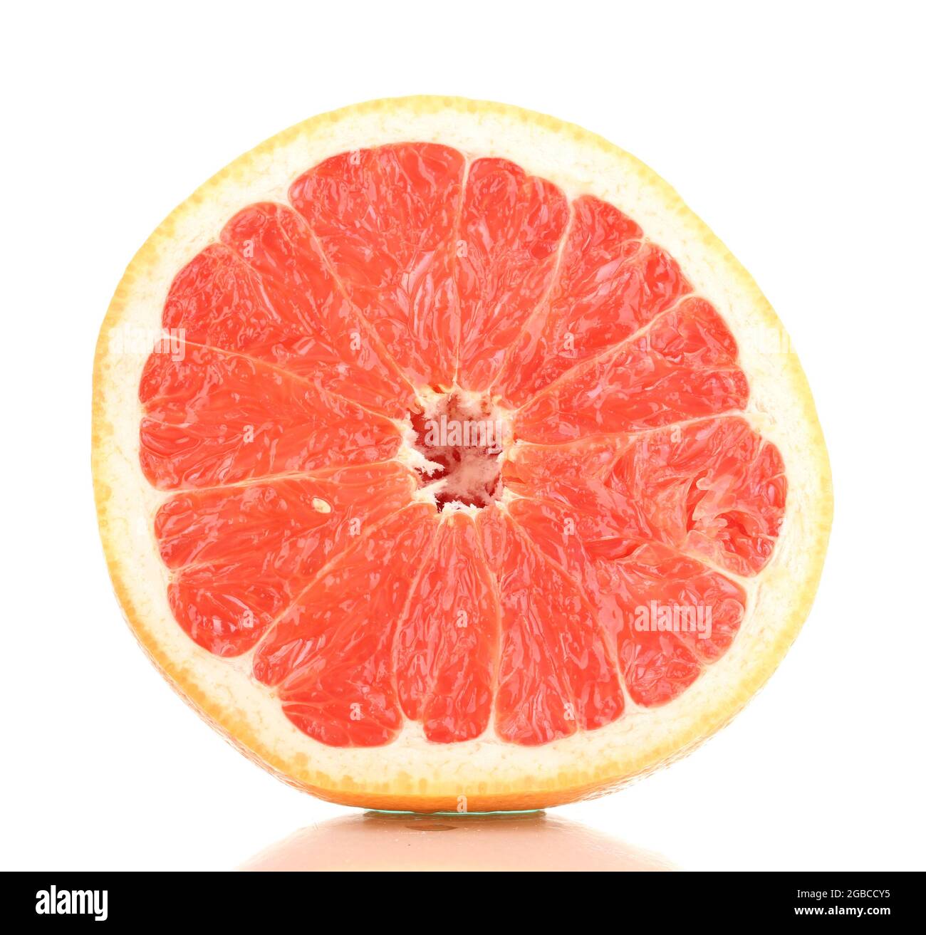 Half of ripe grapefruit isolated on white Stock Photo - Alamy