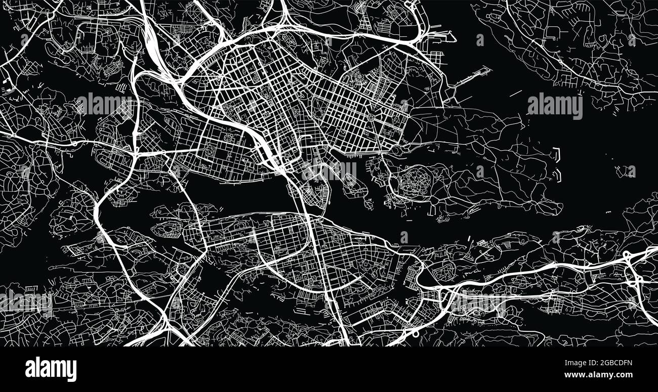 Urban vector city map of Stockholm, Sweden, Europe Stock Vector Image ...