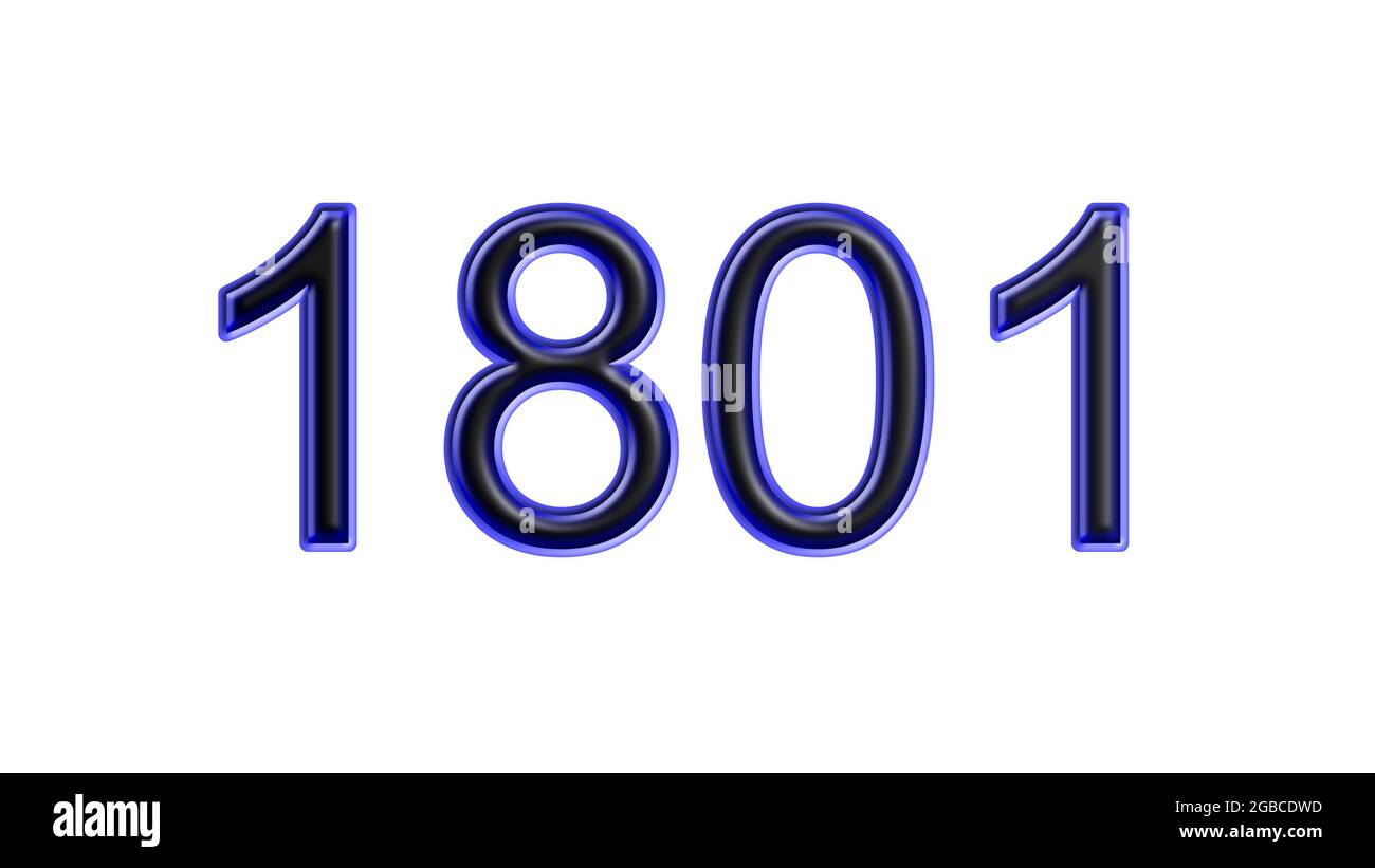 blue 1801 number 3d effect white background Stock Photo - Alamy