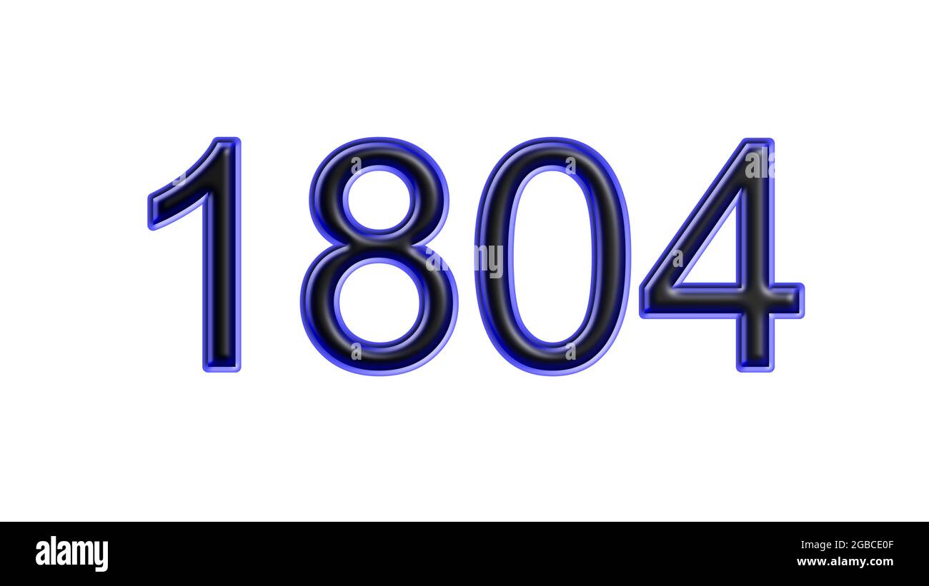 blue 1804 number 3d effect white background Stock Photo - Alamy