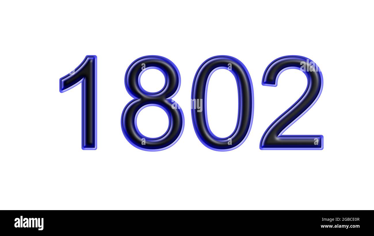 blue 1802 number 3d effect white background Stock Photo - Alamy