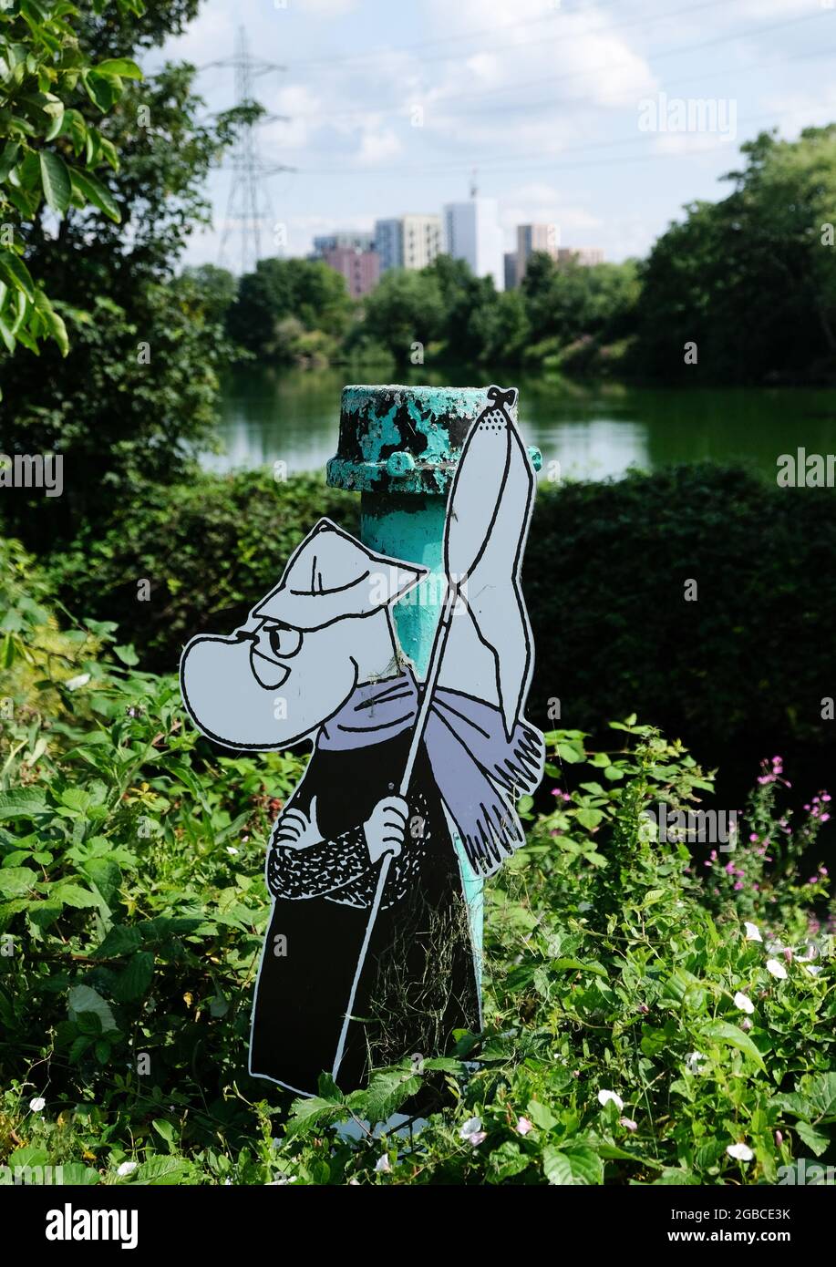 Walthamstow Wetlands, London, UK. 3rd Aug 2021. The Moomin Trail in ...