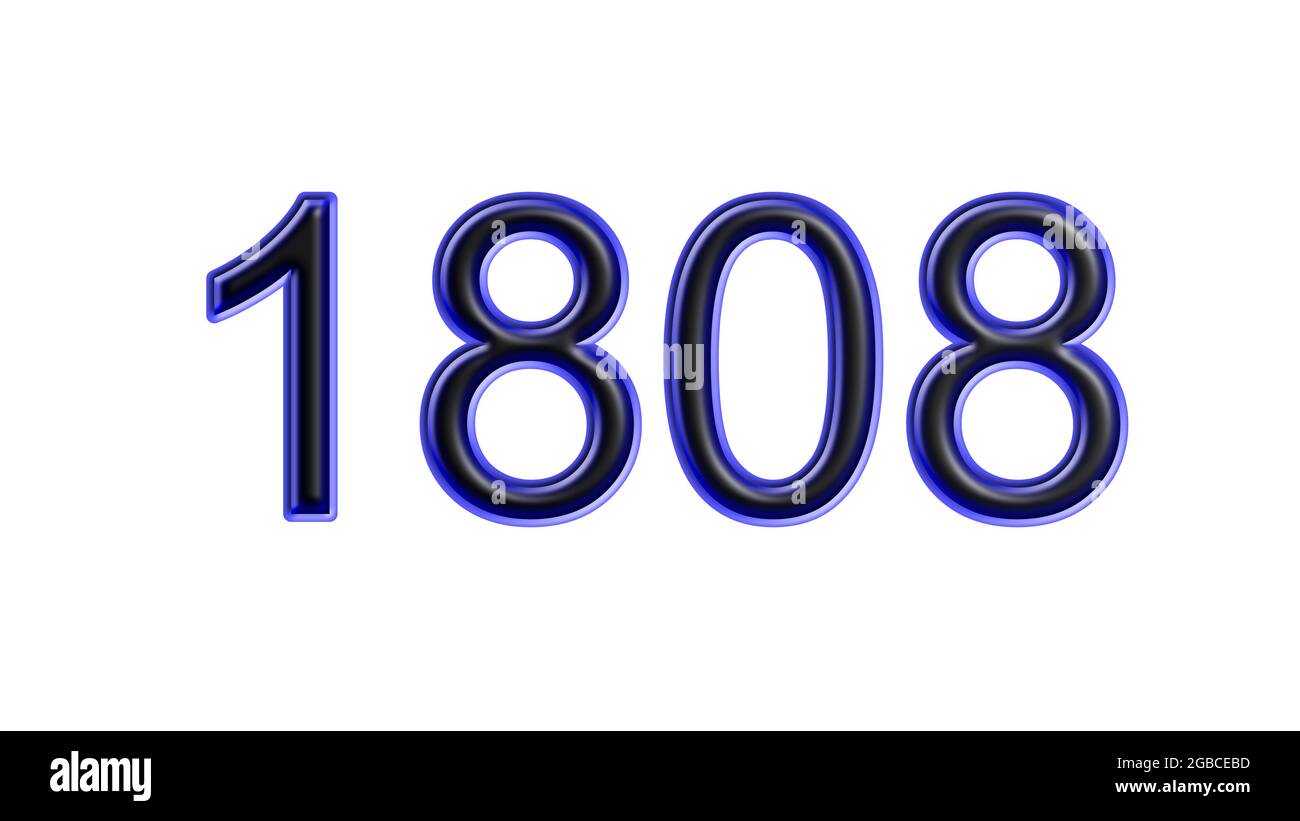 blue 1808 number 3d effect white background Stock Photo - Alamy