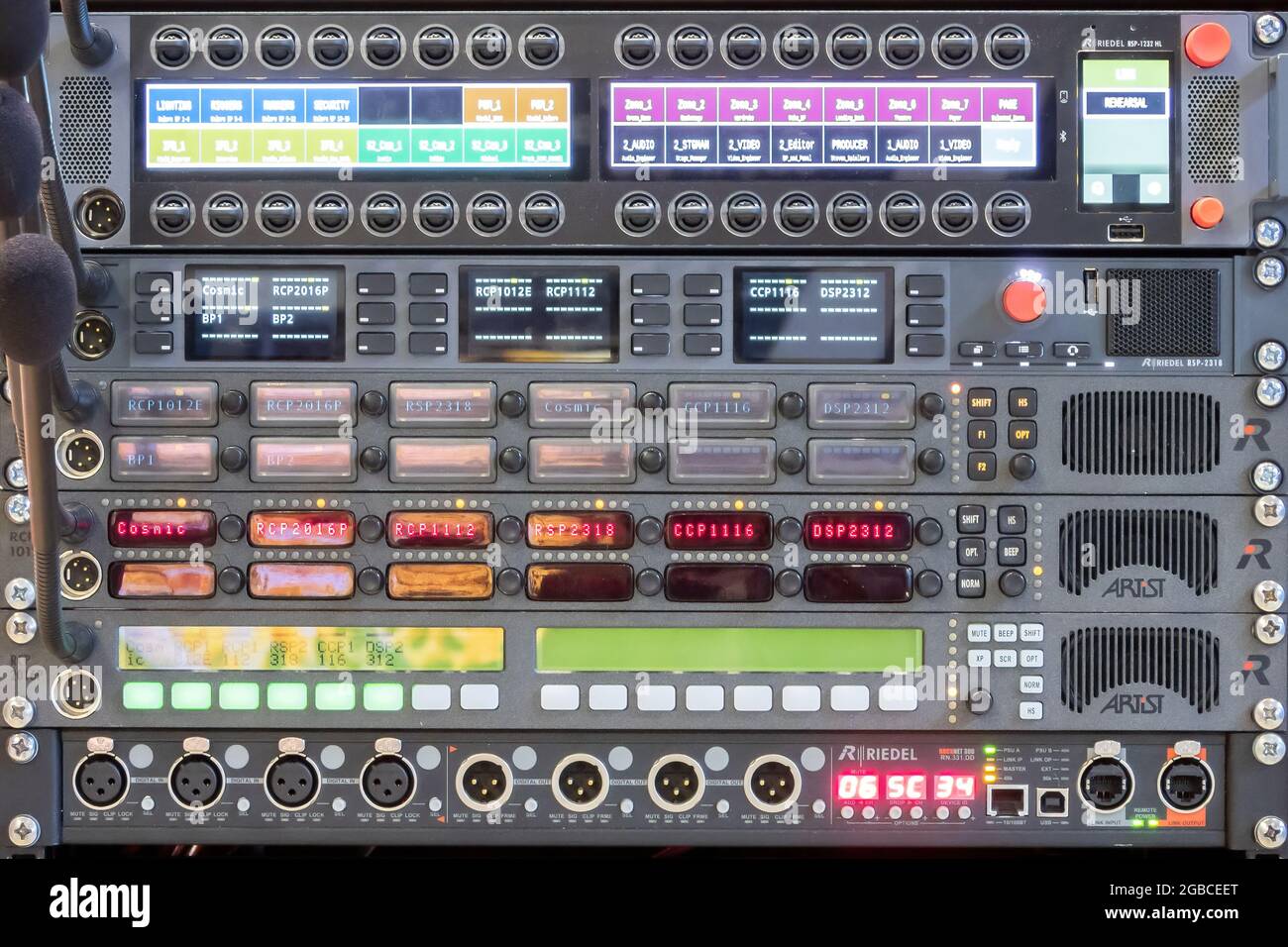 Professional broadcasting equipment on the NATEXPO Exhibition Stock ...