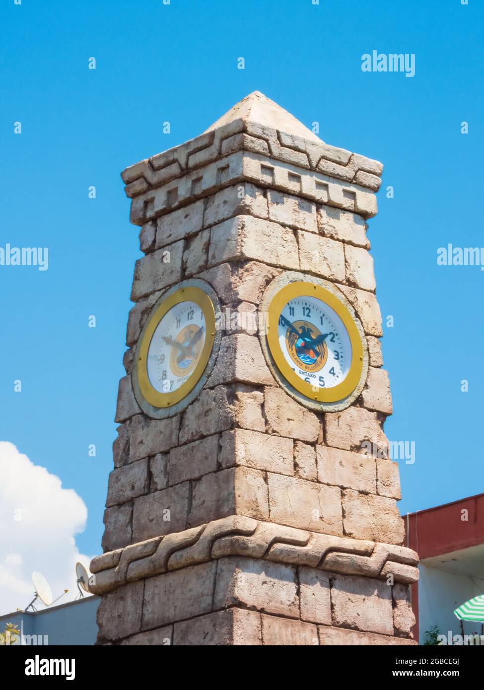 Clock tower in the center of Mahmutlar district, with new mechanism ...