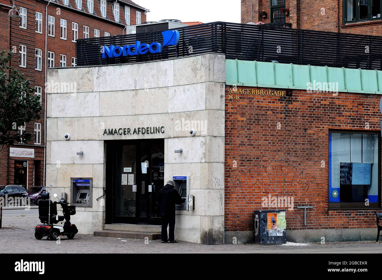 Copenhagen, Denmark. 03 August 2021, People cahing money from Nordea ...