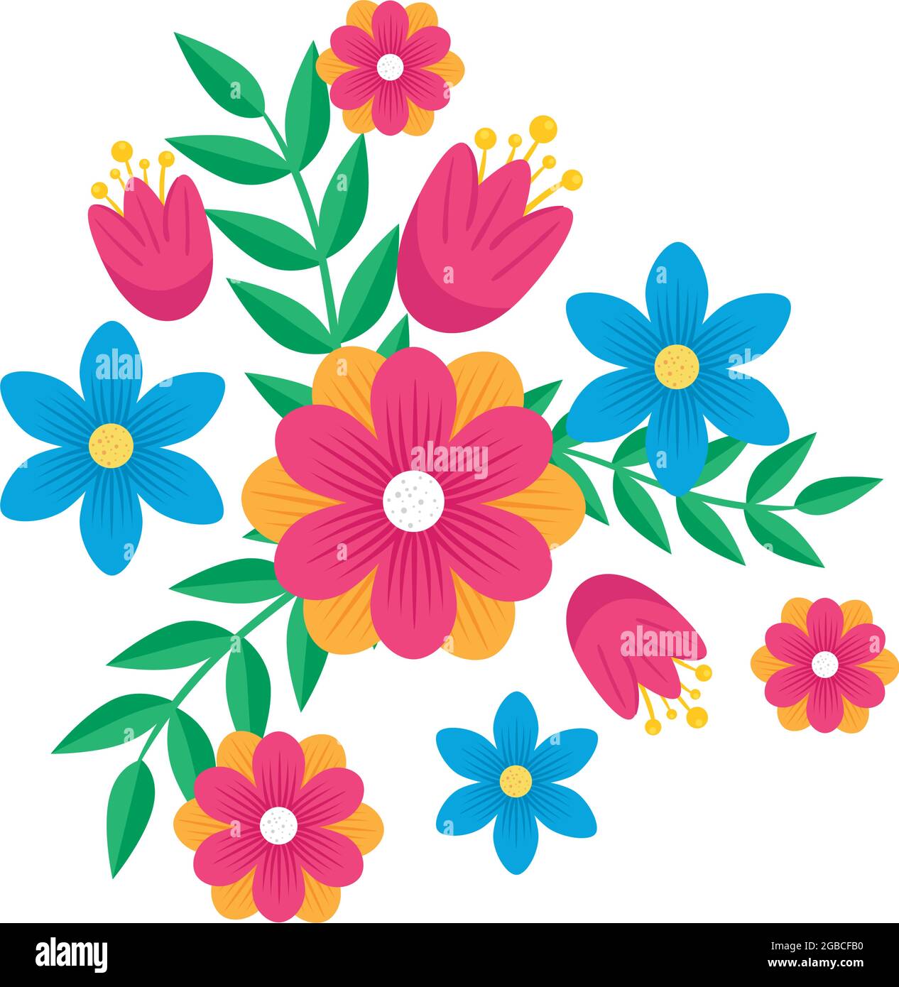 flowers and leaves Stock Vector Image & Art - Alamy