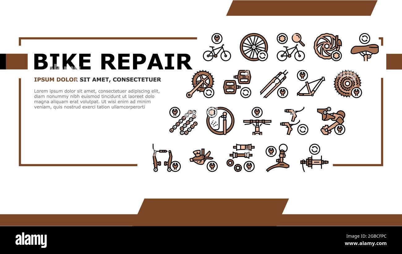 Bike Repair Service Landing Header Vector Stock Vector Image & Art - Alamy