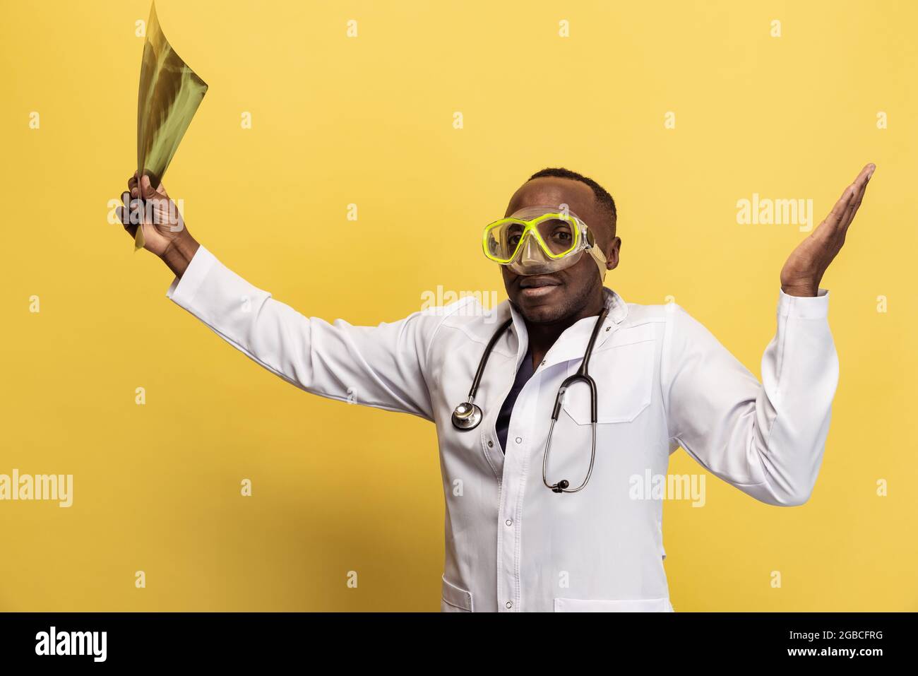 Portrait of funny doctor, therapeutic or medical advisor at work. Funny ...