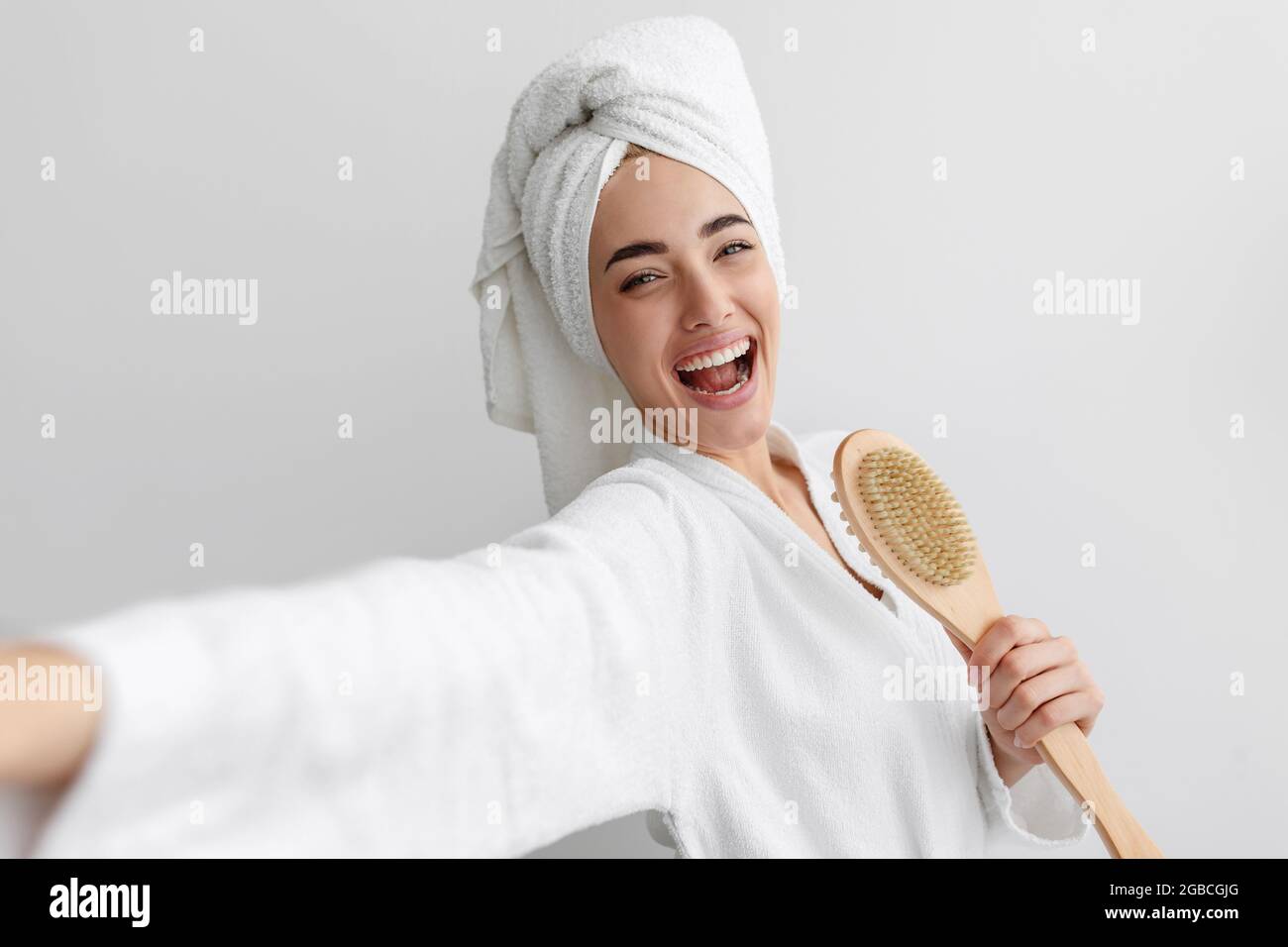 Great mood in morning, positive facial expression, routine procedures ...