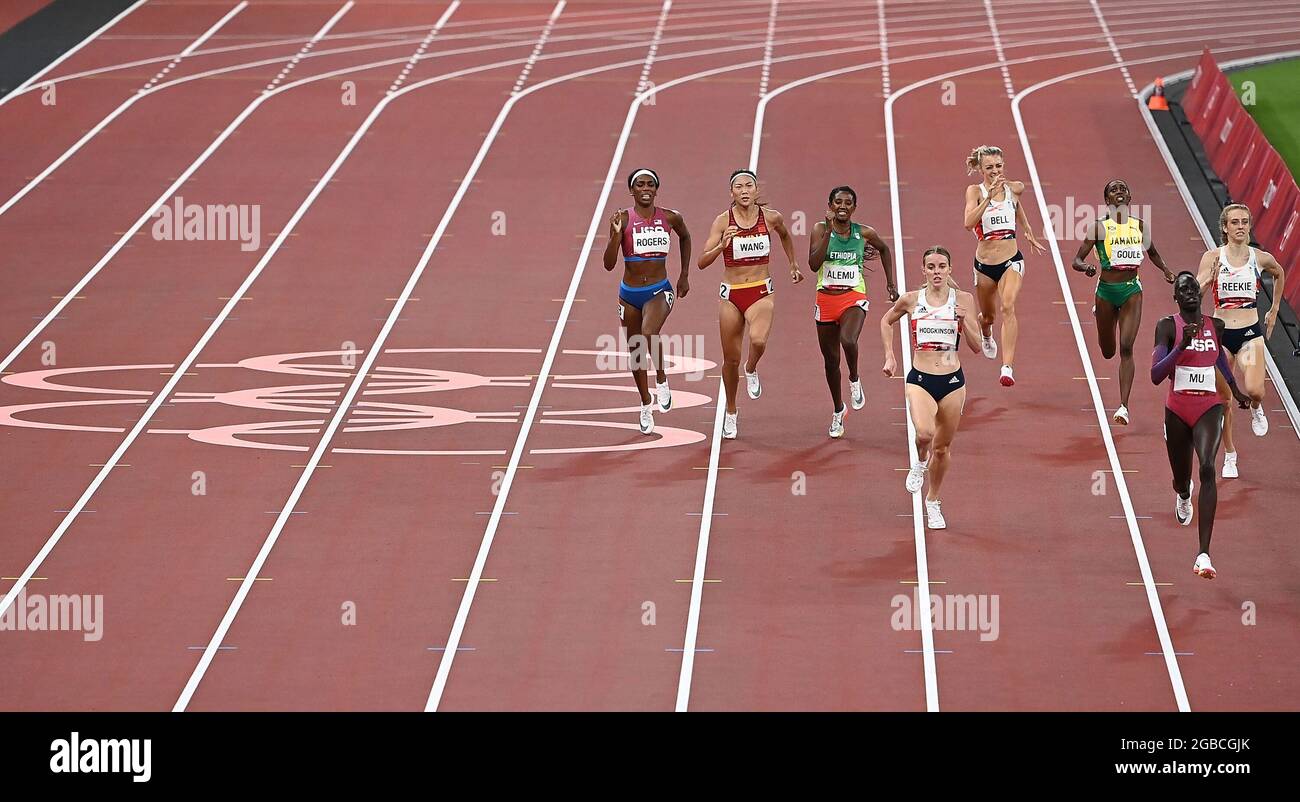 Tokyo, Japan. 3rd Aug, 2021. Athletes compete during the Women's 800m ...