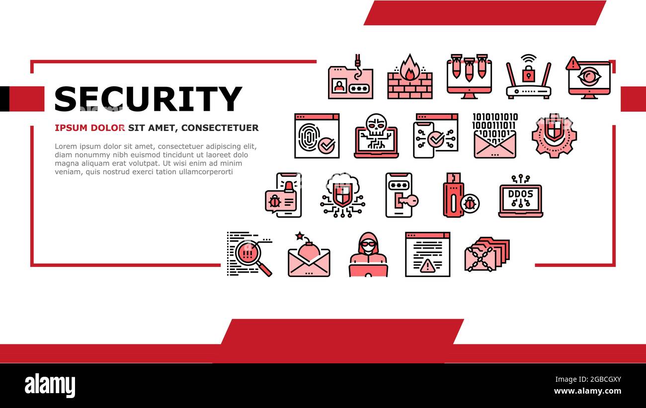 Internet Security Landing Header Vector Stock Vector Image And Art Alamy