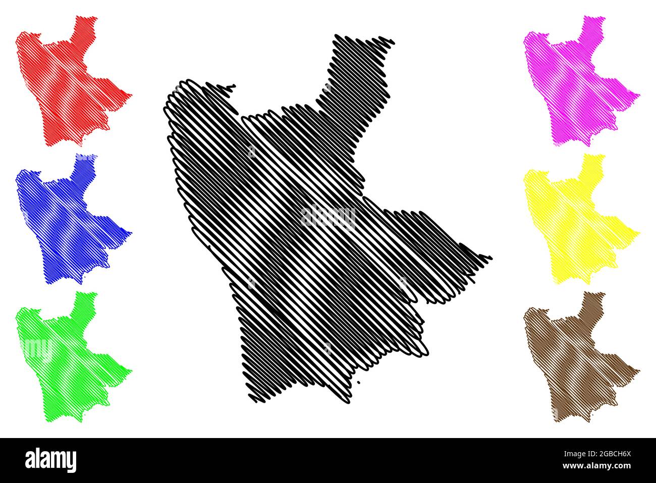 Cosenza province (Italy, Italian Republic, Calabria region) map vector ...
