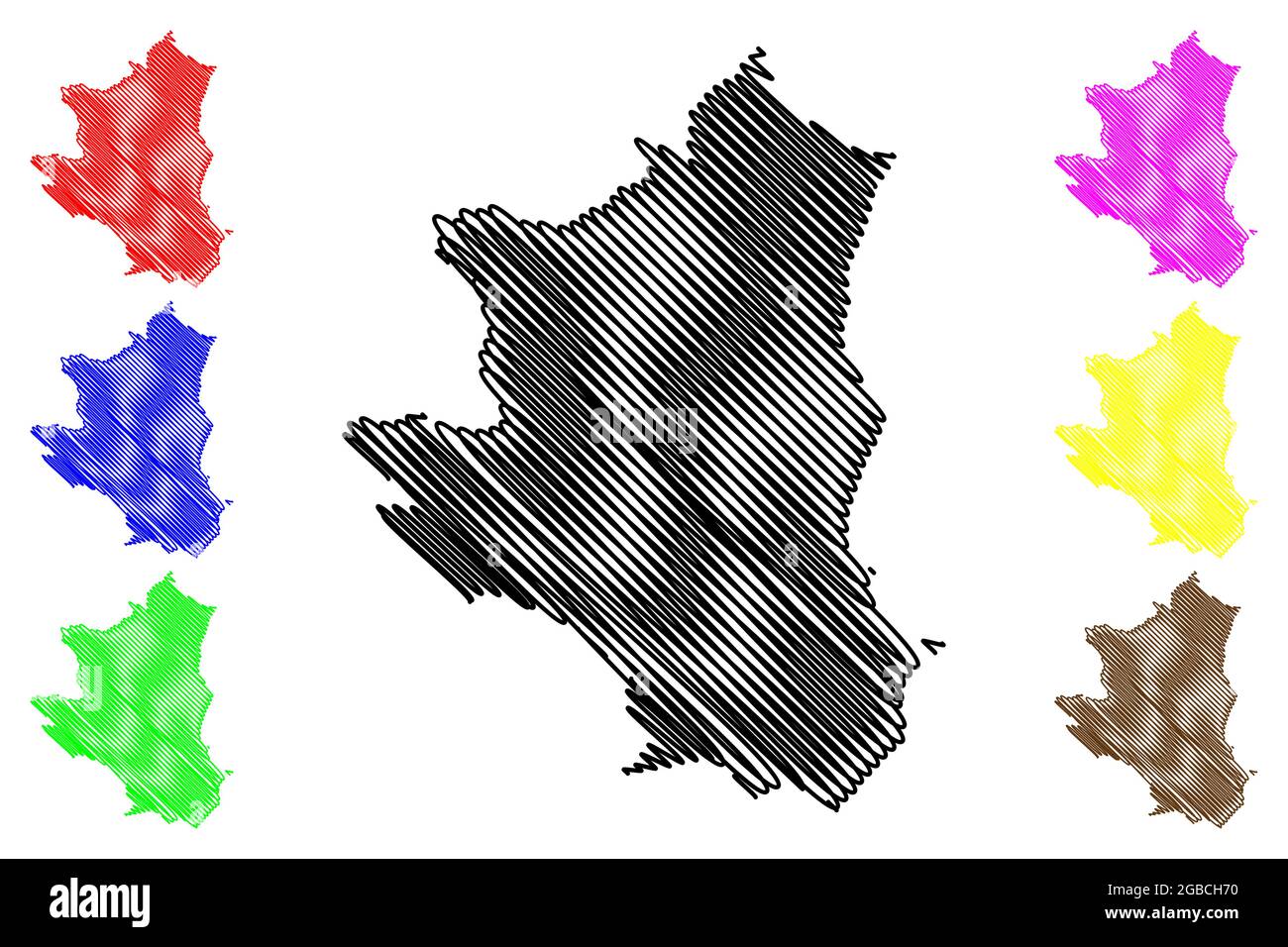 Crotone province (Italy, Italian Republic, Calabria region) map vector ...
