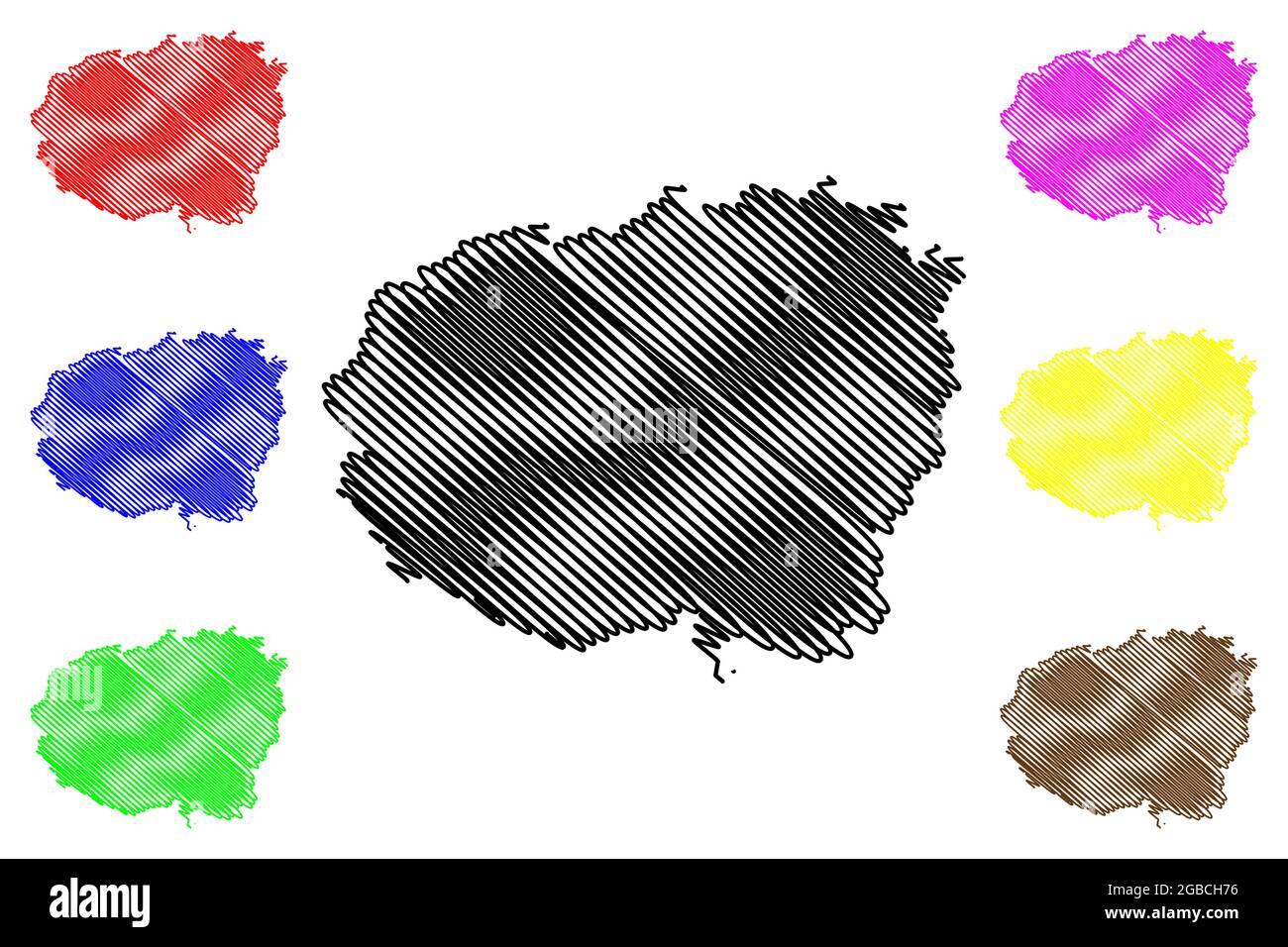Cuneo province (Italy, Italian Republic, Piedmont region) map vector ...