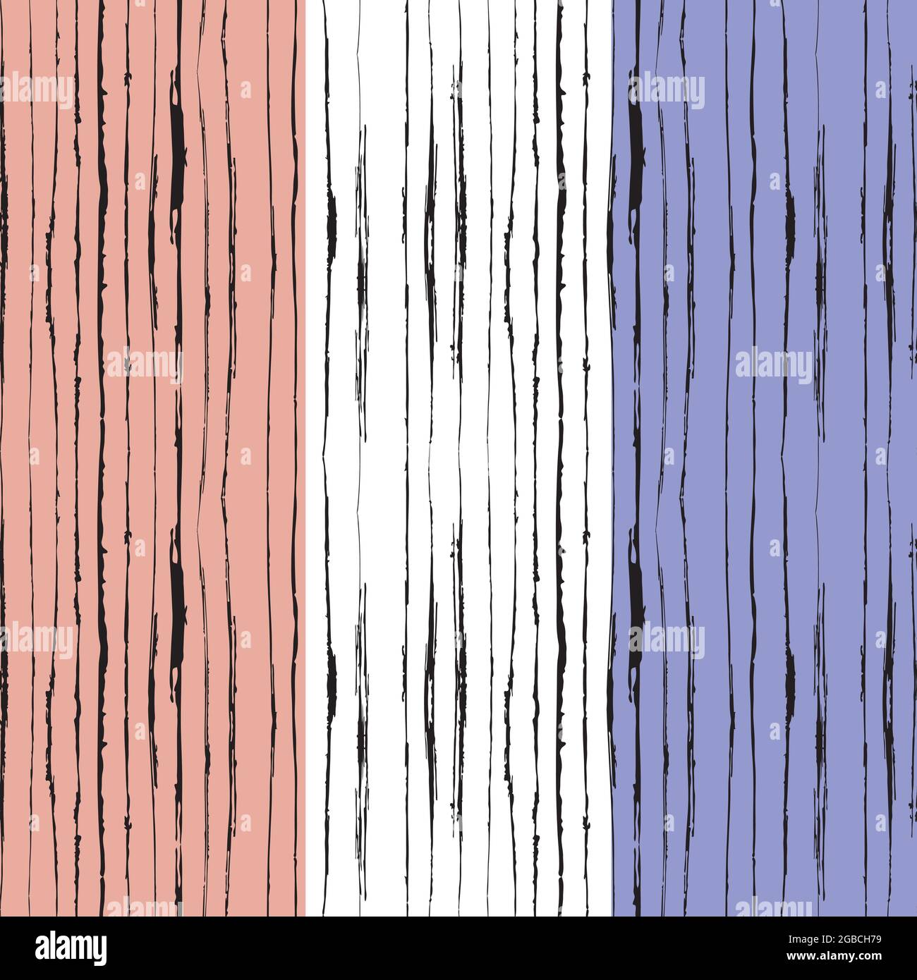 Grunge hand painted lines, vertical seamless pattern. Vector. Ink brush ...