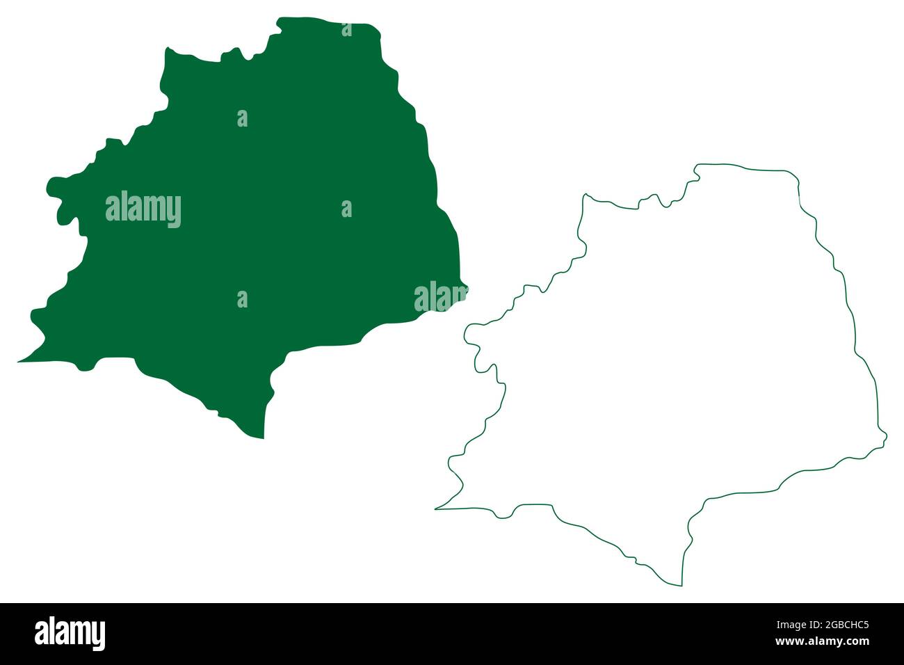Nalgonda district (Telangana State, Republic of India) map vector ...