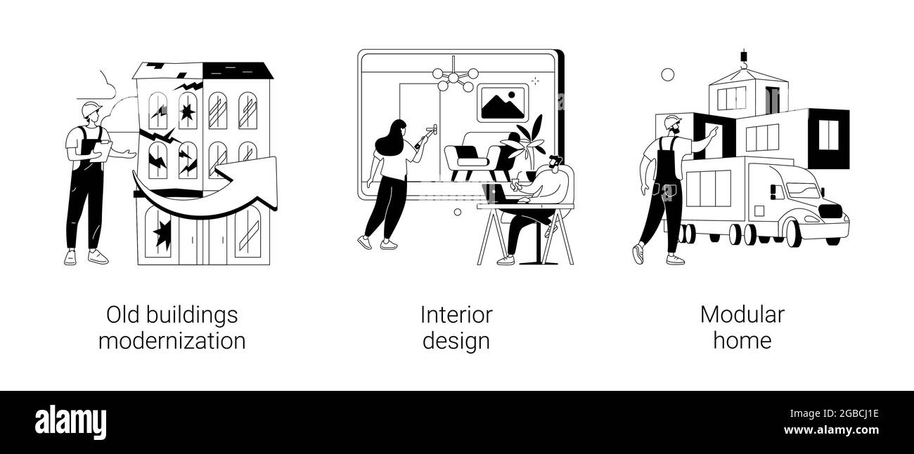 Architecture and building abstract concept vector illustrations Stock ...