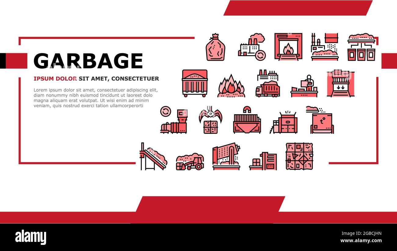 Factory Garbage Waste Landing Header Vector Stock Vector Image & Art ...