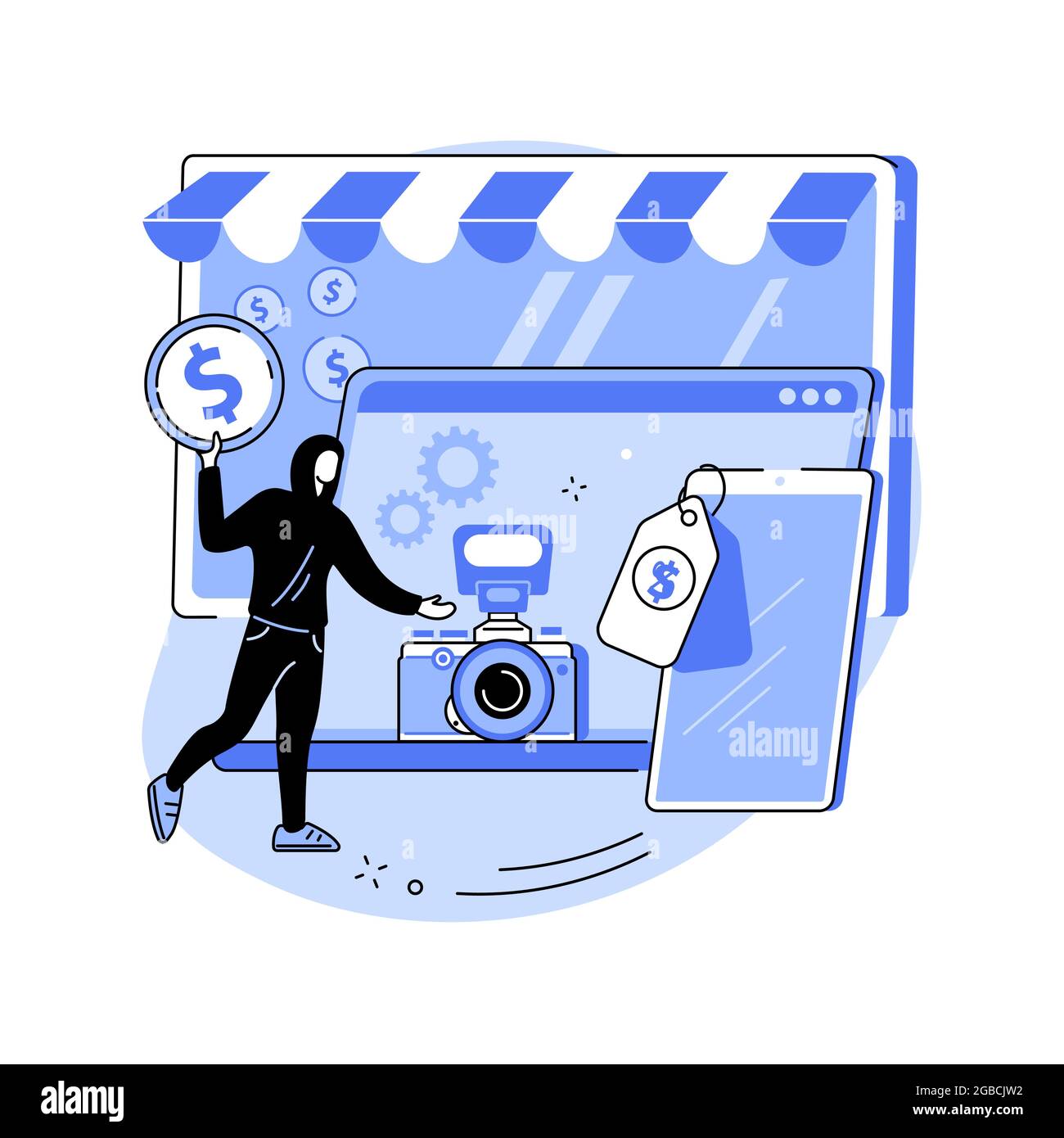 Gray market abstract concept vector illustration Stock Vector Image ...