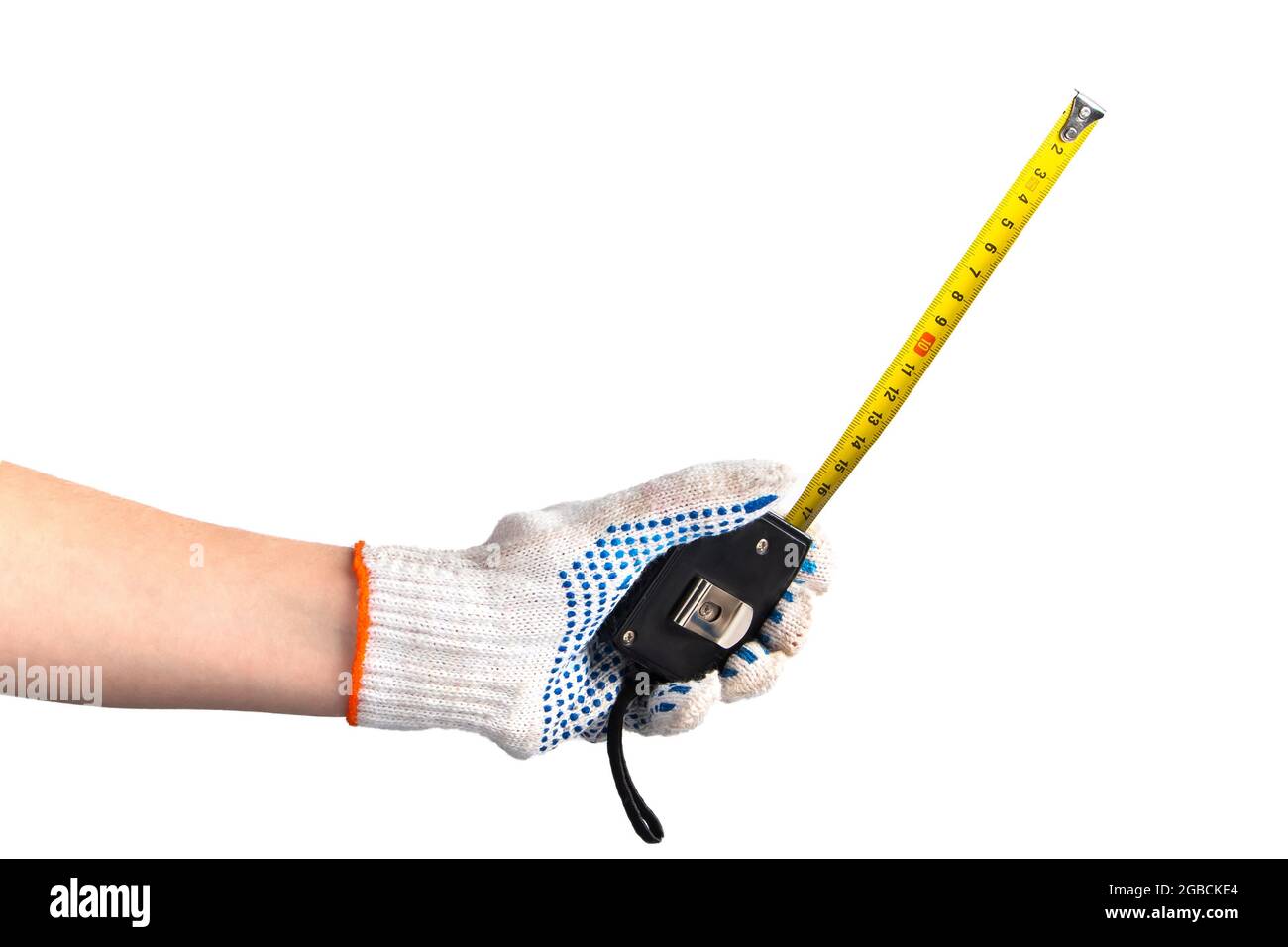 Man holds holding tape measure hi-res stock photography and images - Alamy