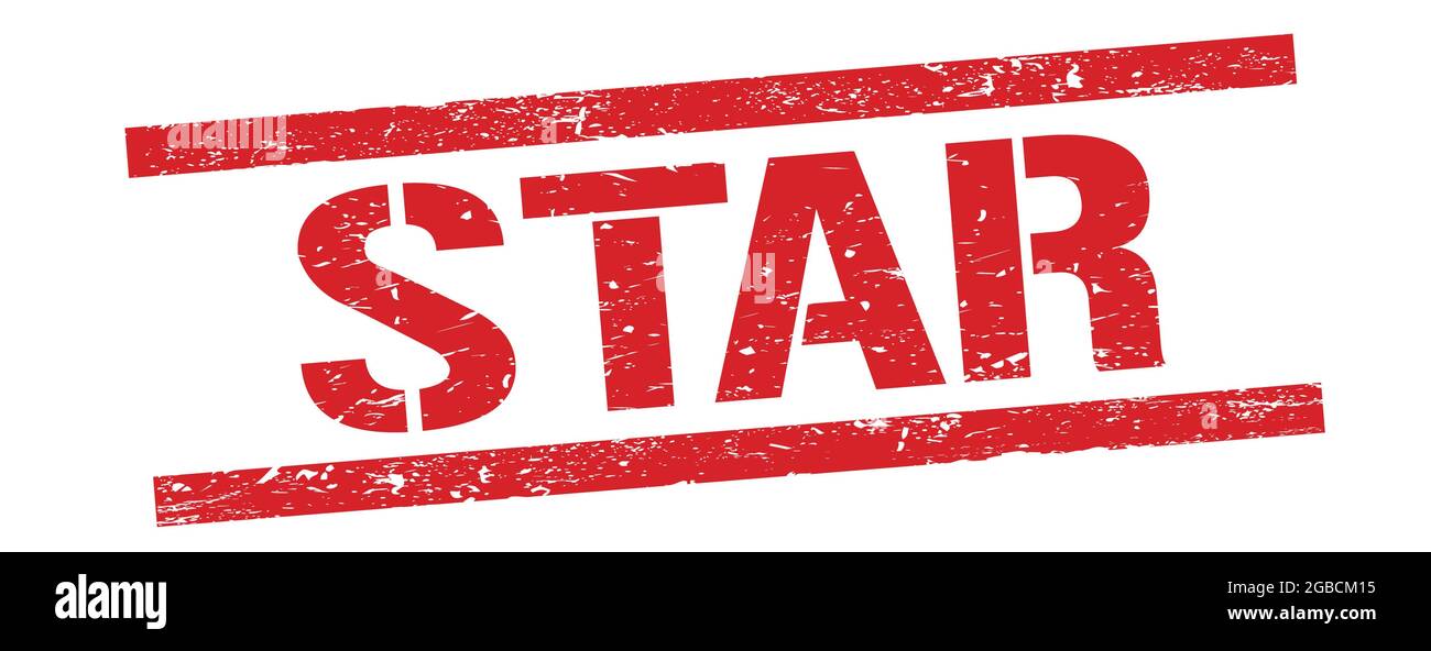 STAR text on red grungy rectangle stamp sign Stock Photo - Alamy