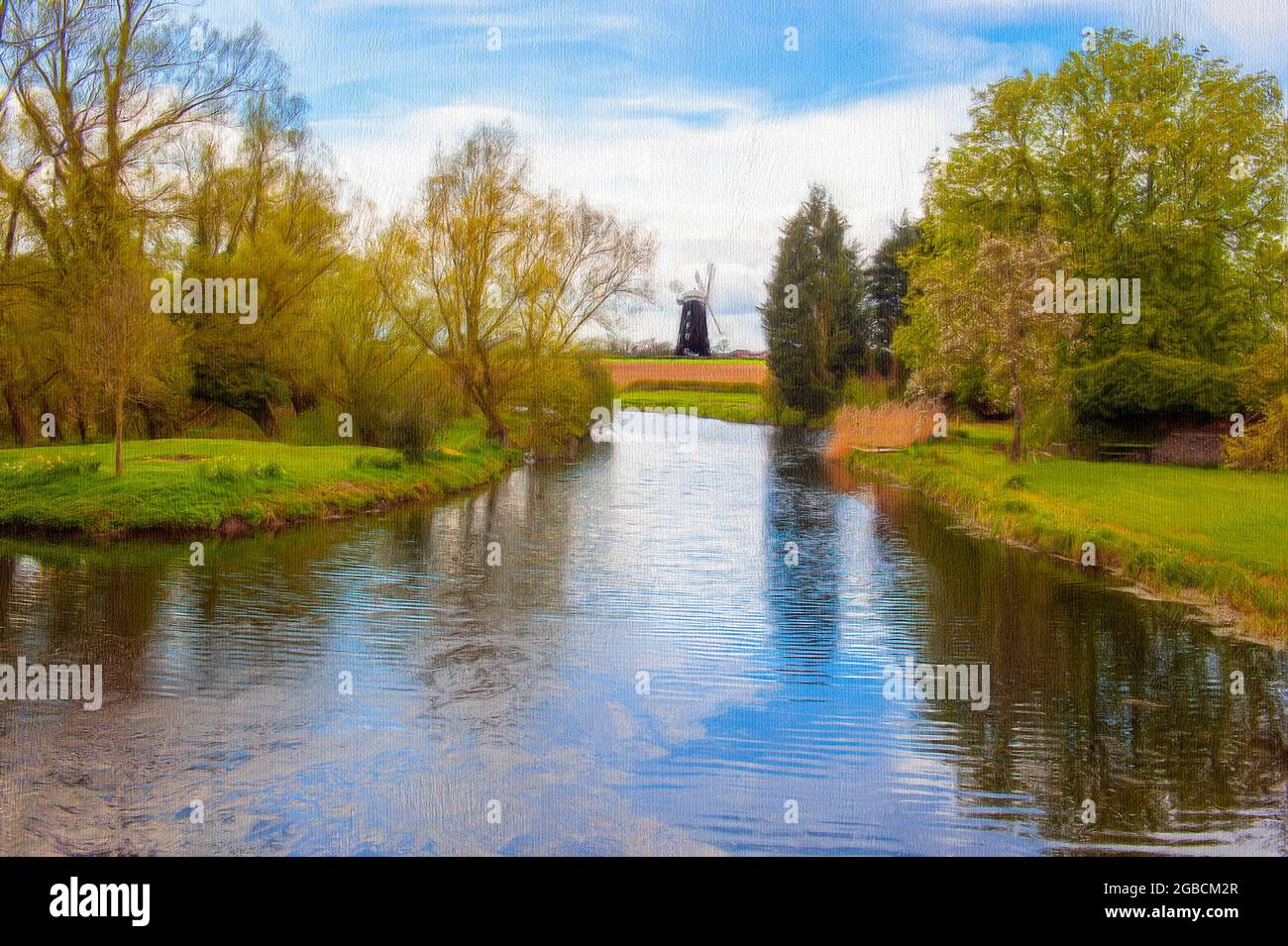 Norfolk windmill painting hi-res stock photography and images - Alamy