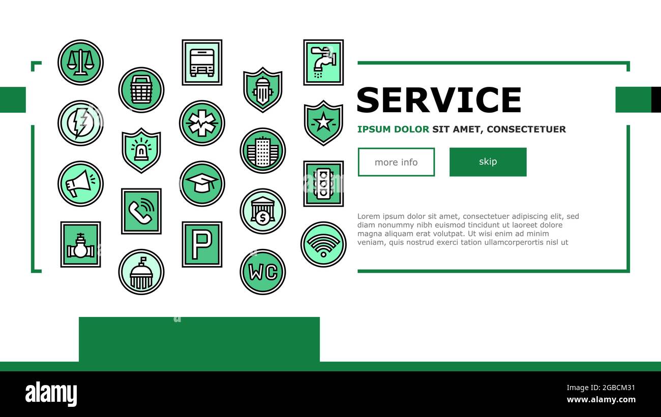 Public Service Signs Landing Header Vector Stock Vector Image & Art - Alamy