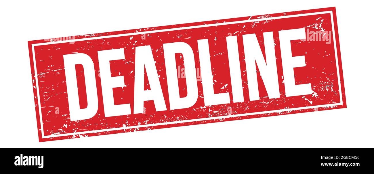 Deadline word on red Cut Out Stock Images & Pictures - Alamy