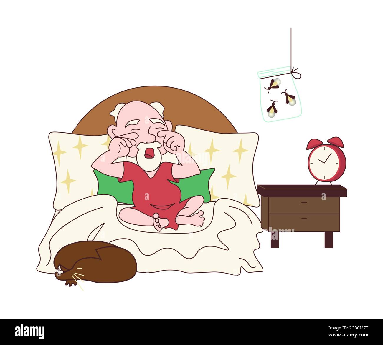 Hat on white bed Stock Vector Images - Alamy