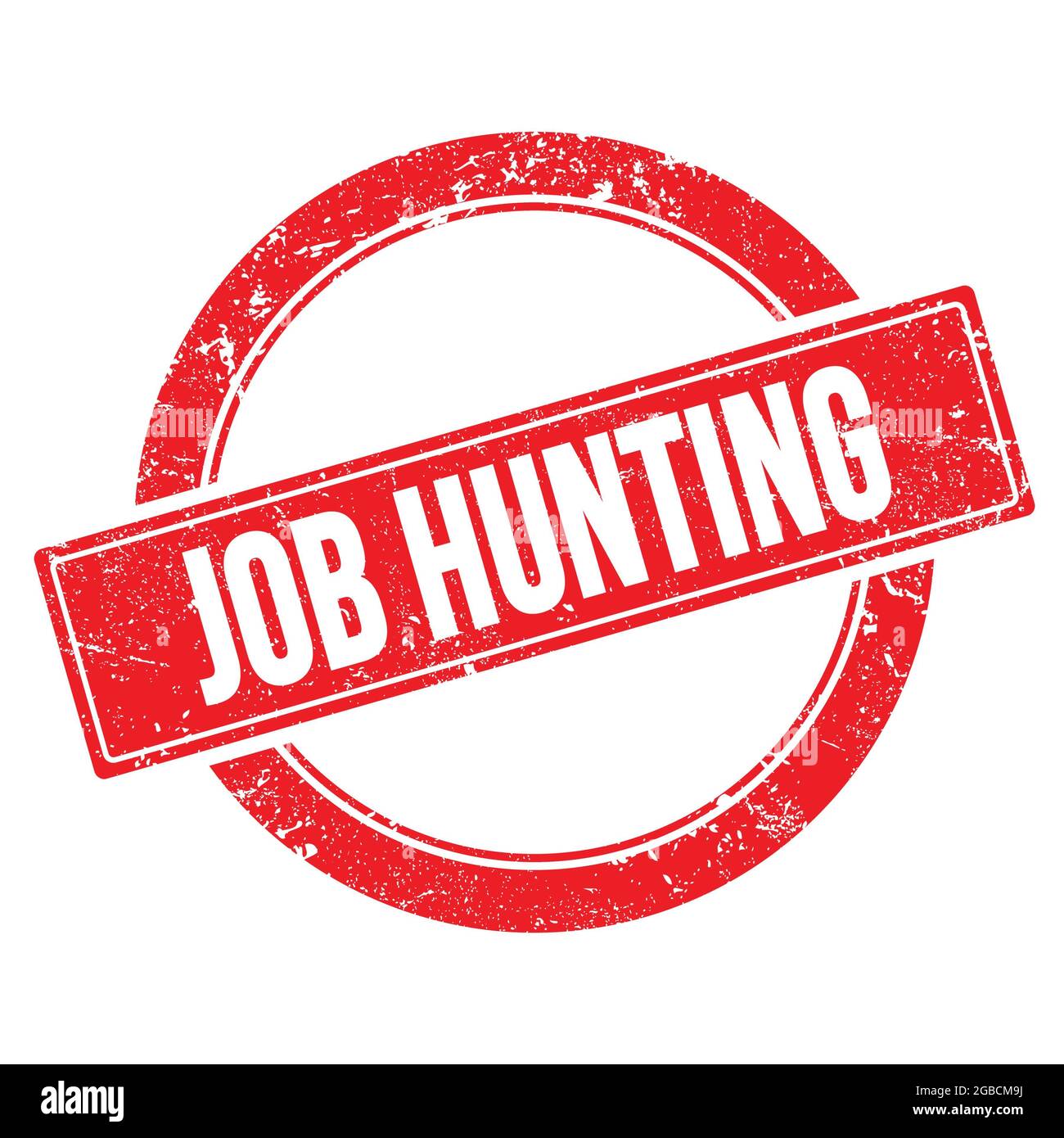 JOB HUNTING text on red grungy round vintage stamp Stock Photo - Alamy