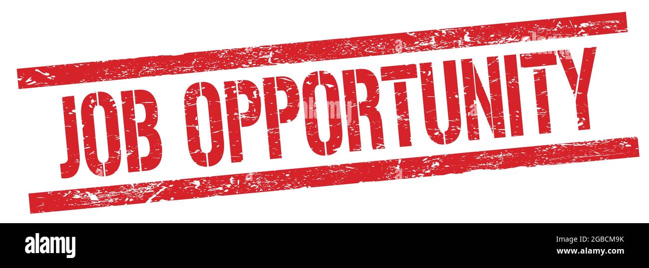 JOB OPPORTUNITY text on red grungy rectangle stamp sign Stock Photo - Alamy
