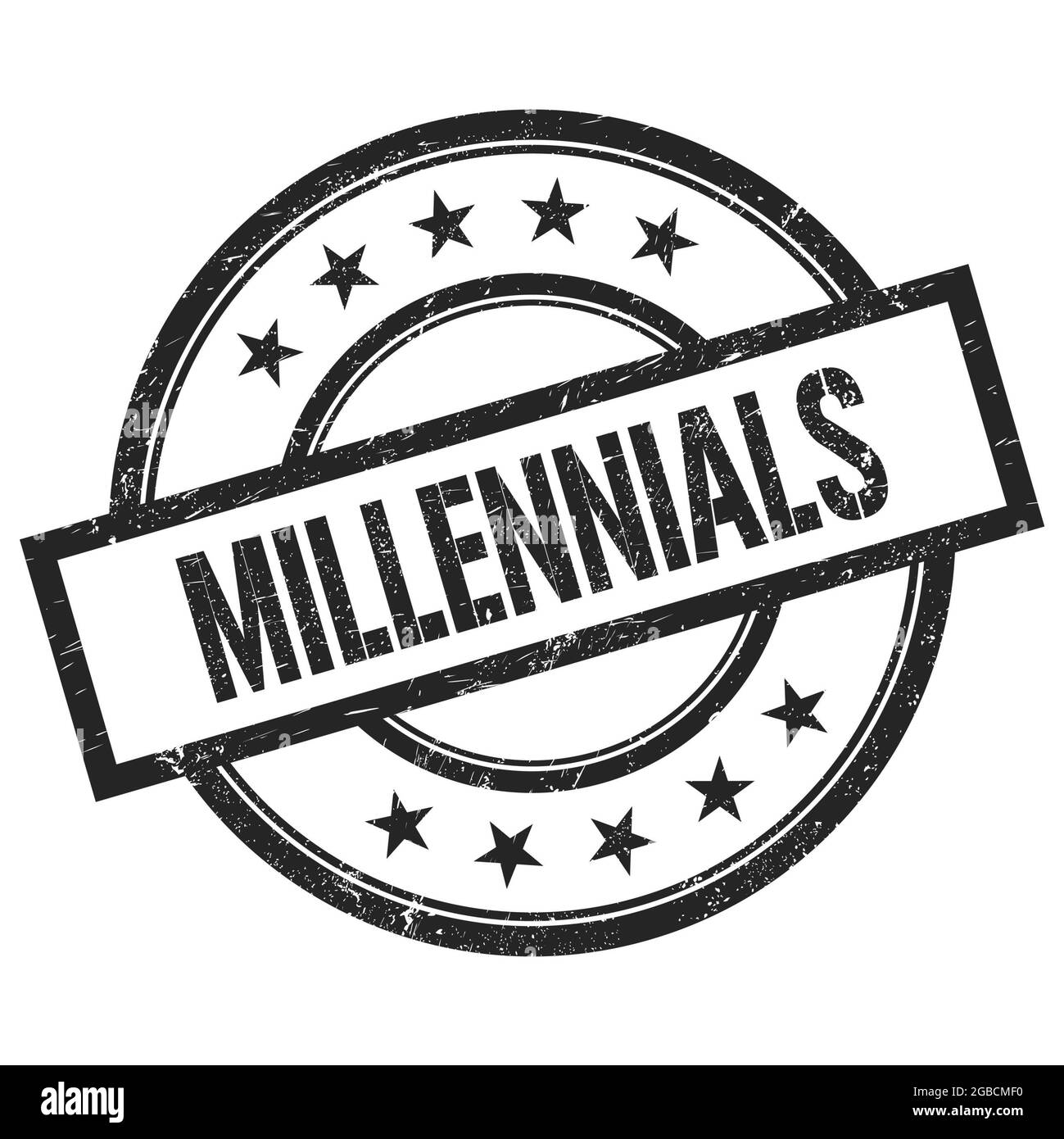 MILLENNIALS text written on black round vintage rubber stamp Stock ...