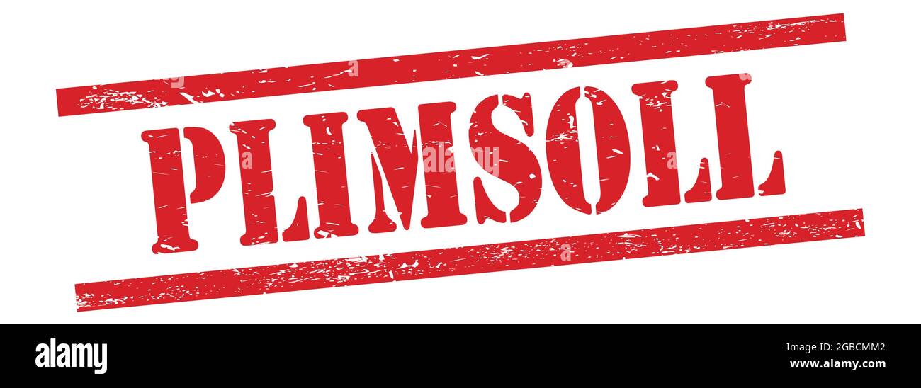 PLIMSOLL text on red grungy vintage rubber stamp Stock Photo - Alamy